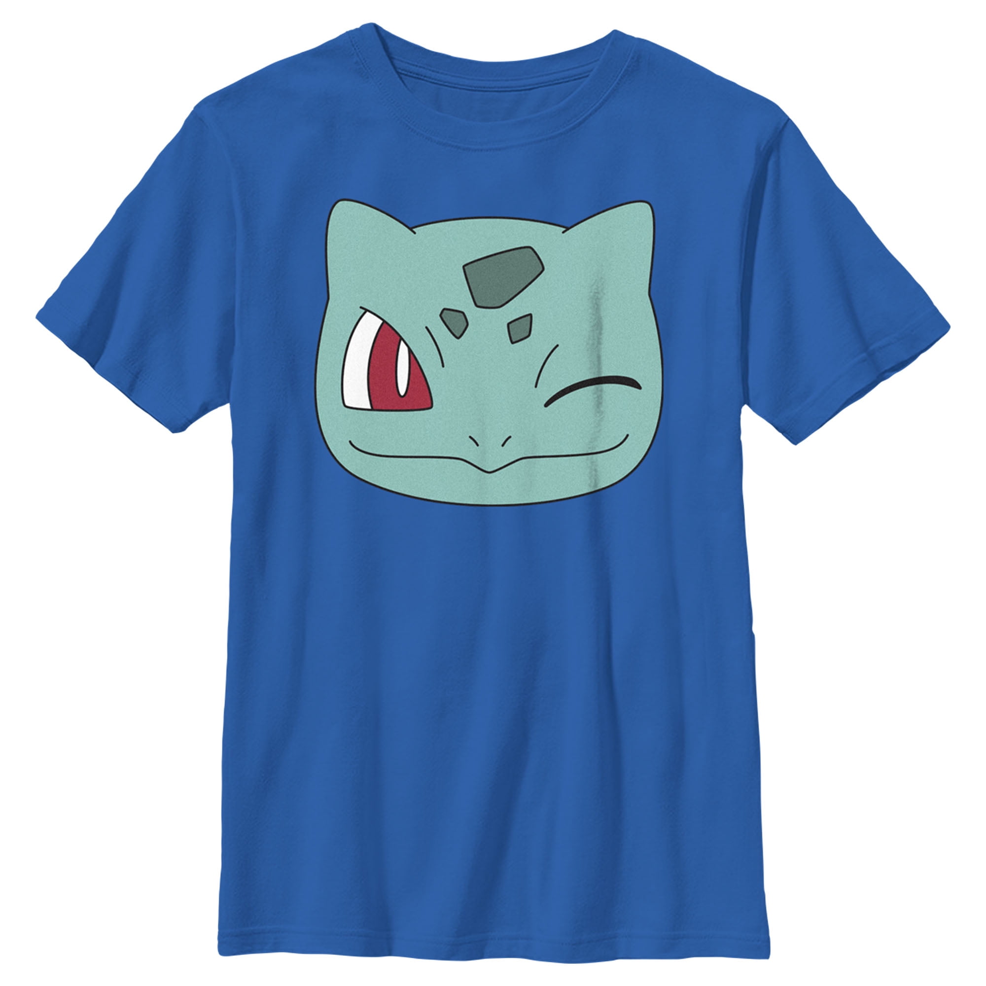 Boy's Pokemon Bulbasaur Wink Face Graphic Tee Royal Blue Small ...