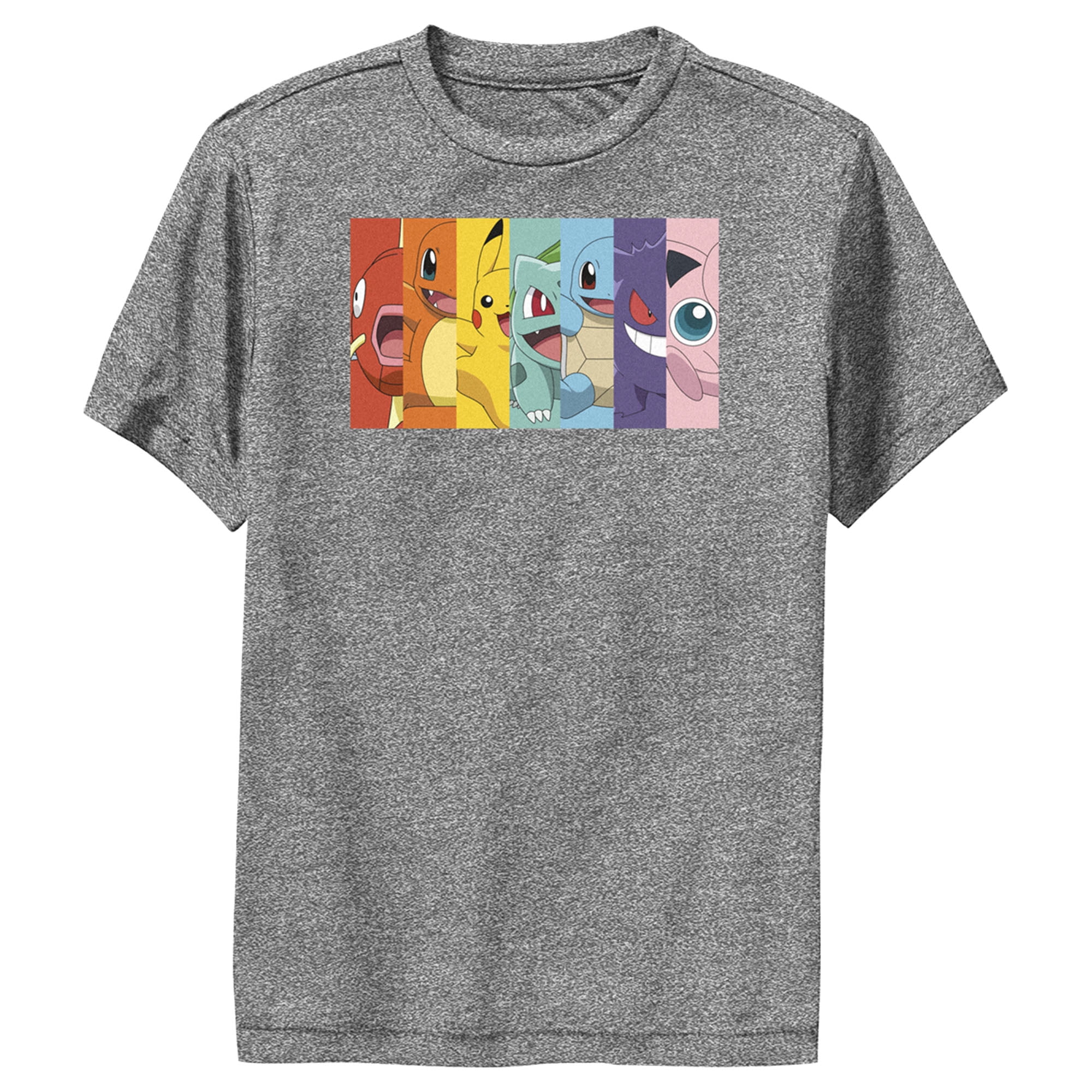 Boy's Pokemon Character Box-up Rainbow Performance Graphic Tee Charcoal ...