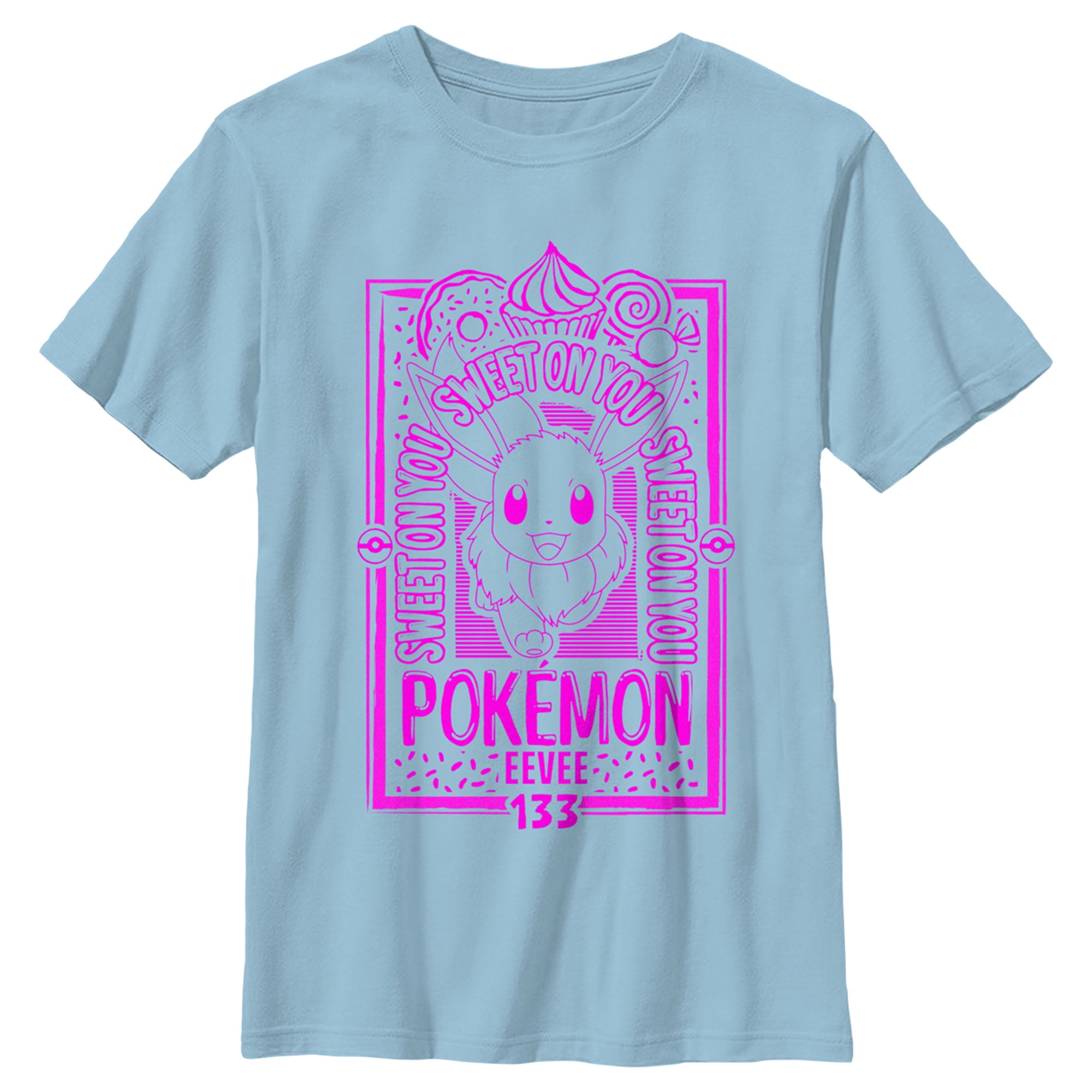 Boy's Pokemon Eevee Sweet on You Graphic Tee Light Blue Large - Walmart.com