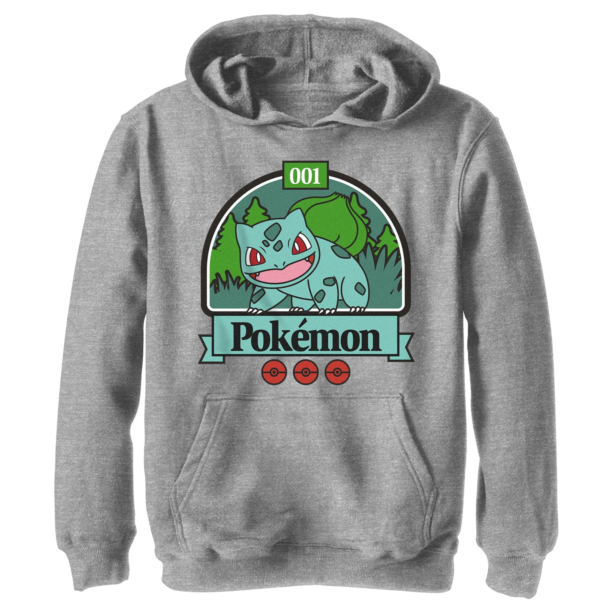 Boy's Pokemon Icon Bulbasaur 001 Pull Over Hoodie - Walmart.com