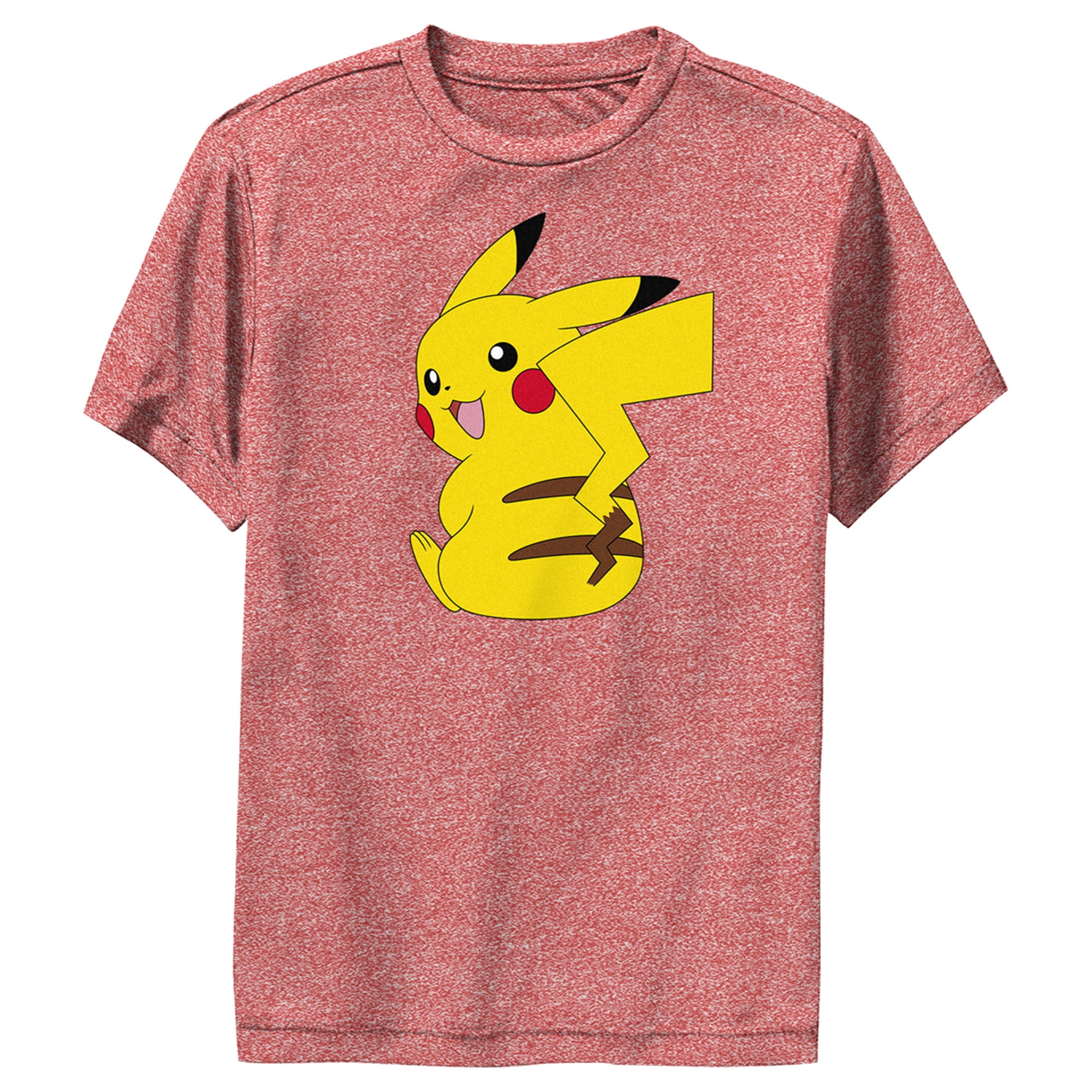 Boy's Pokemon Pikachu Sitting Portrait Performance Graphic Tee Red ...
