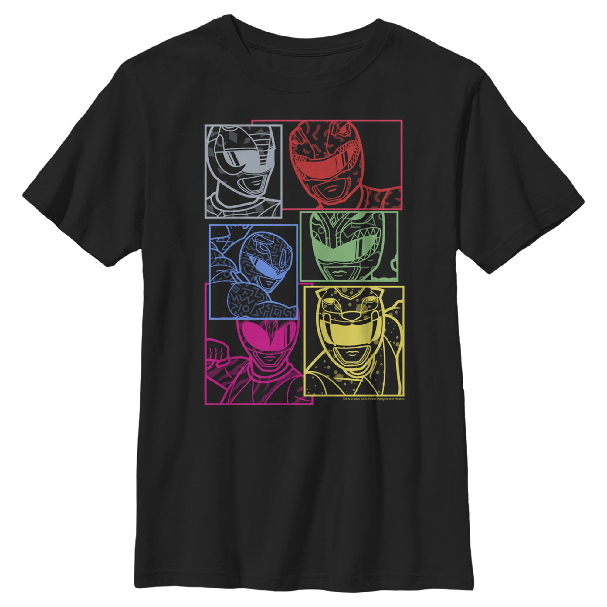 Boy's Power Rangers Beast Morpher Neon Panels Graphic Tee Black Large ...
