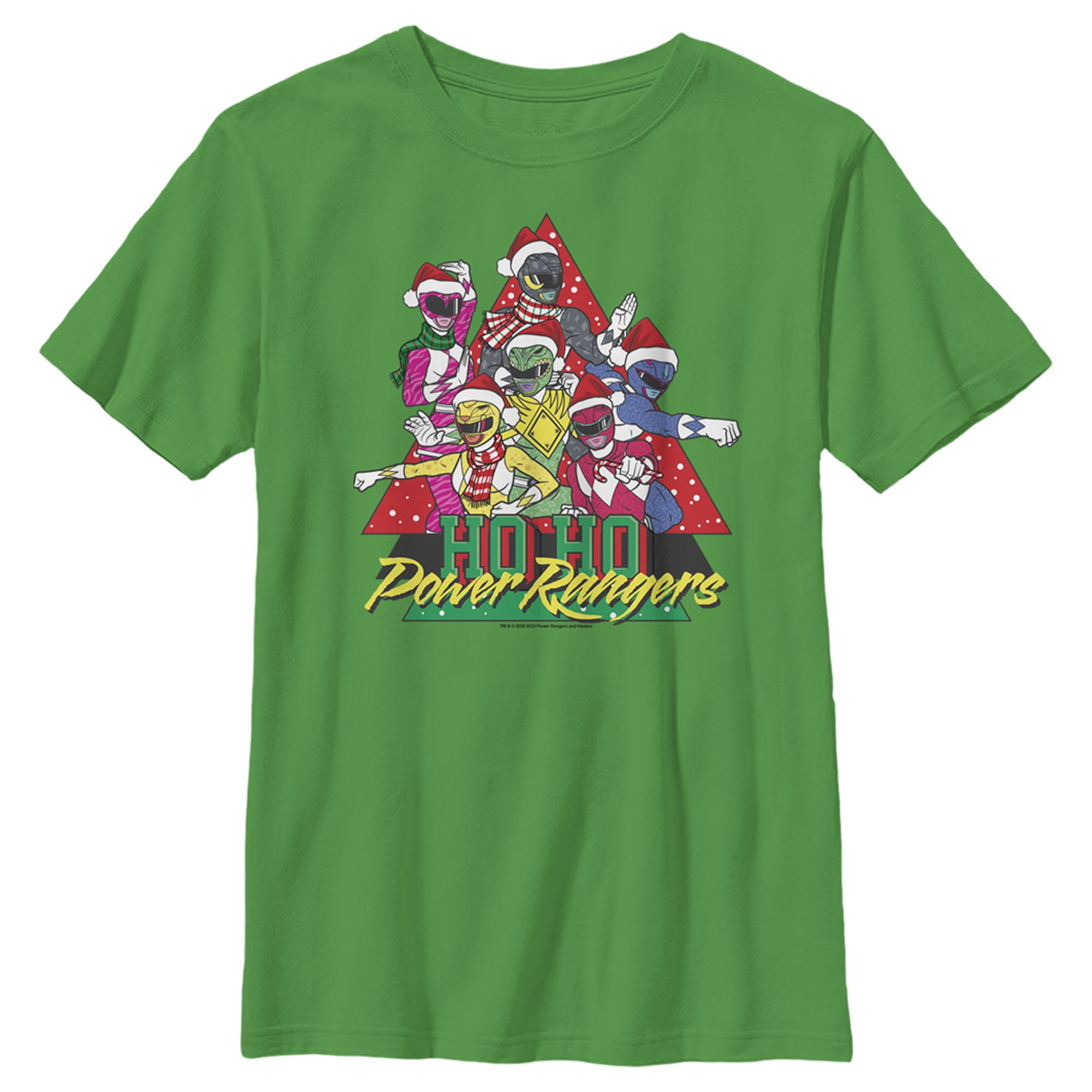 Boy's Power Rangers Santa Rangers Graphic Tee Kelly Green X Large ...