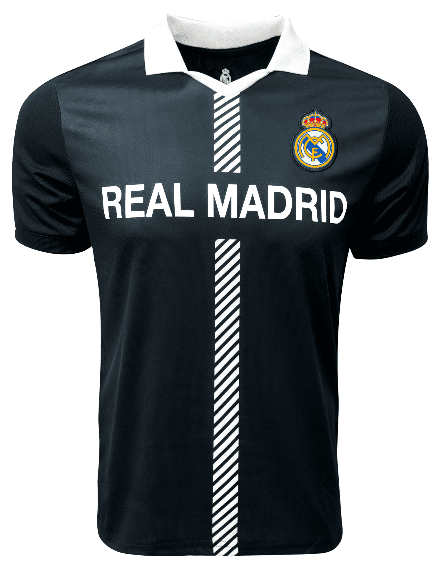 Boy's Real Madrid Black Jersey - Crest Logo - Retro Design, Youth Sizes ...