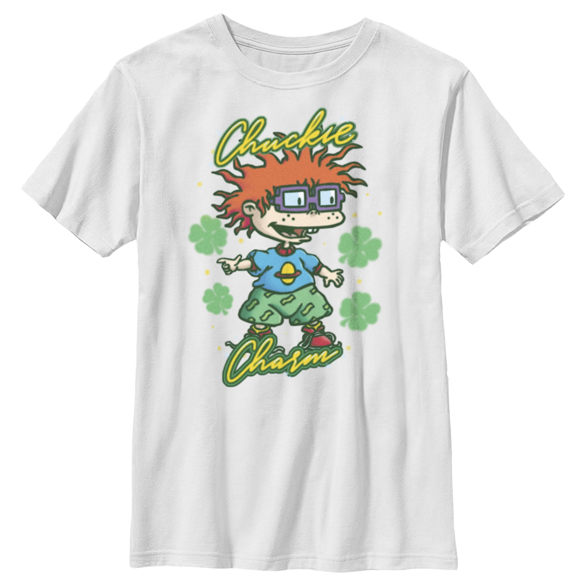 Boy's Rugrats St. Patrick's Day Chuckie Charm Graphic Tee White Small ...