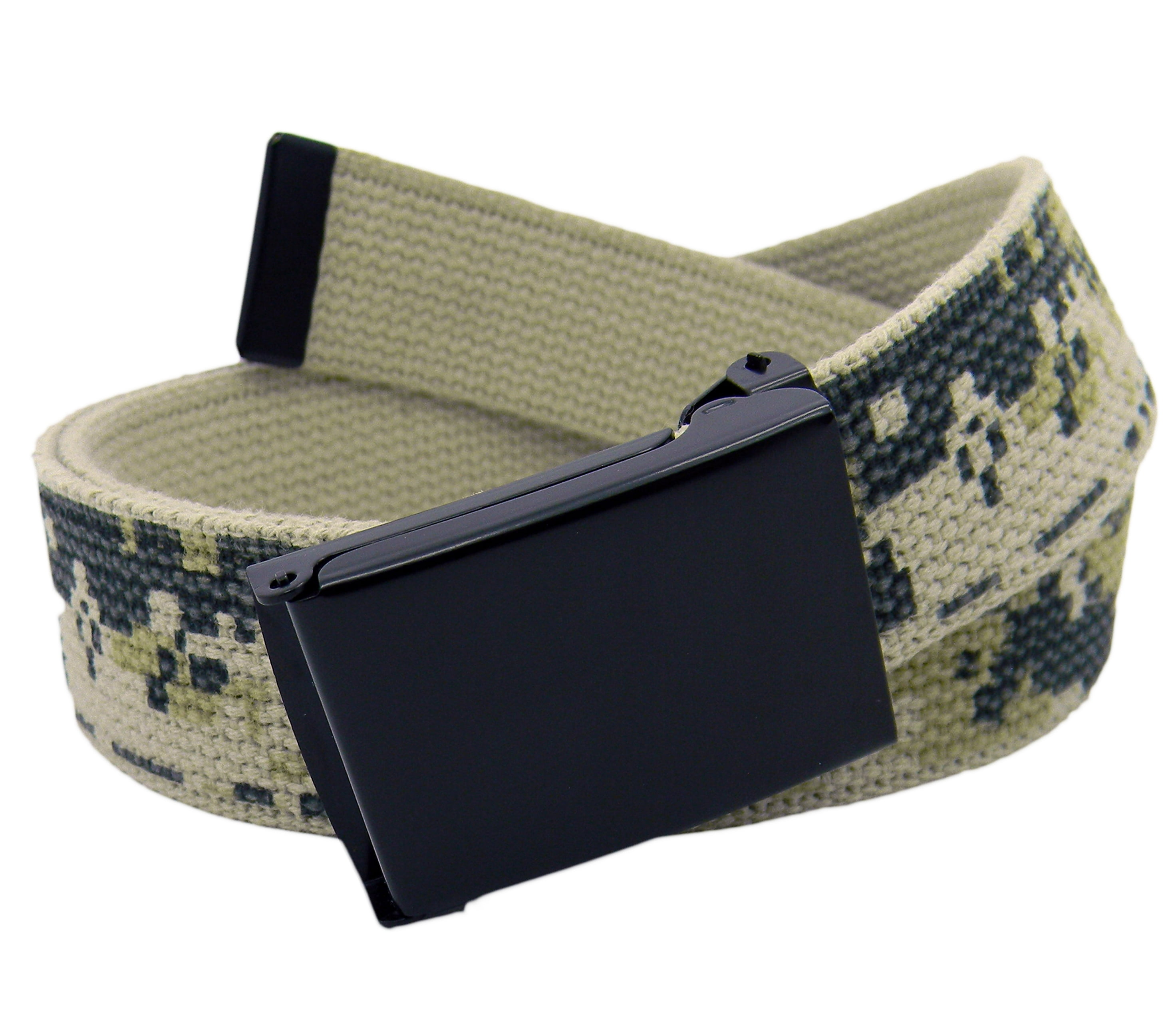 Boy's School Uniform Black Flip Top Military Belt Buckle with Canvas ...