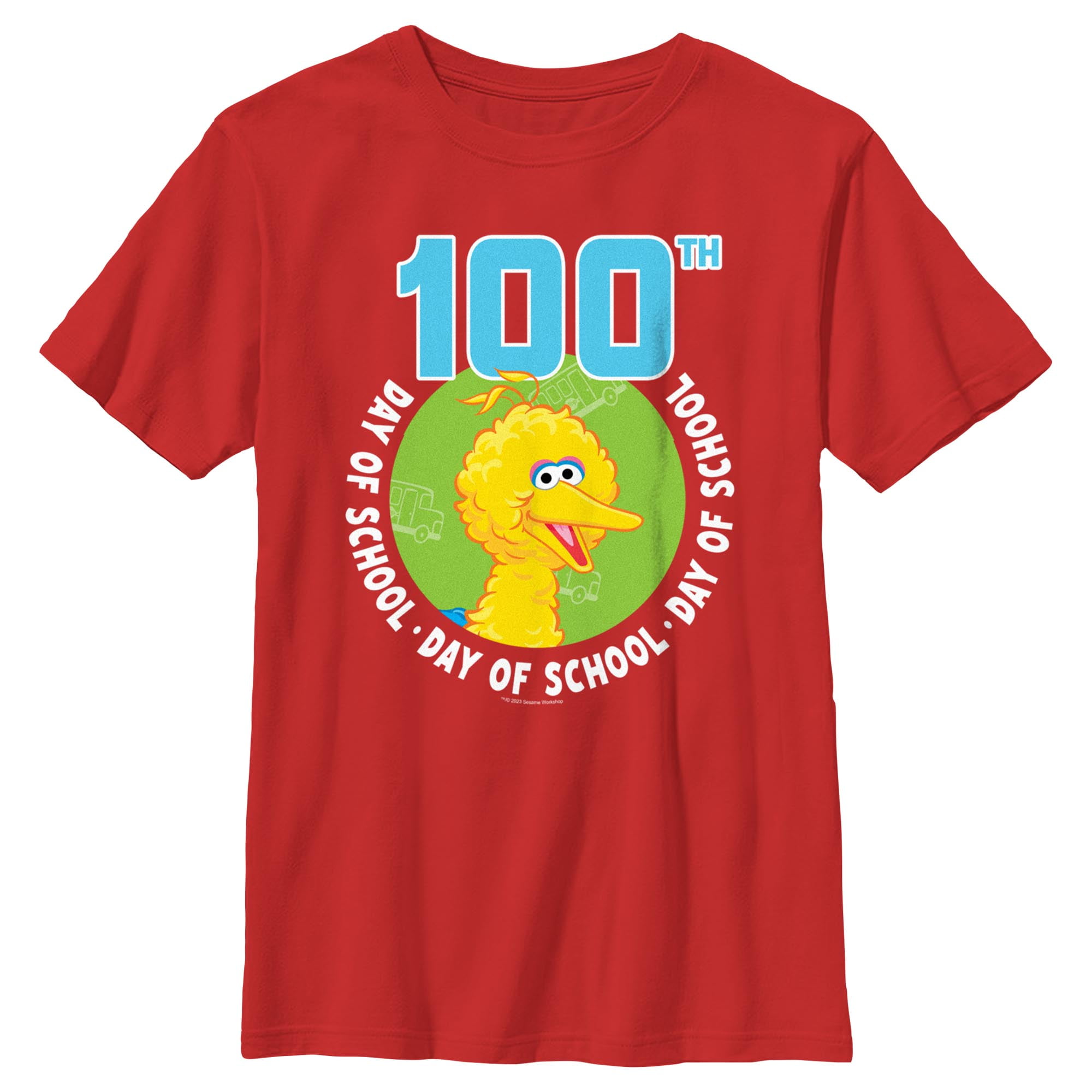 Boy's Sesame Street Big Bird 100th Day of School Graphic T-Shirt ...