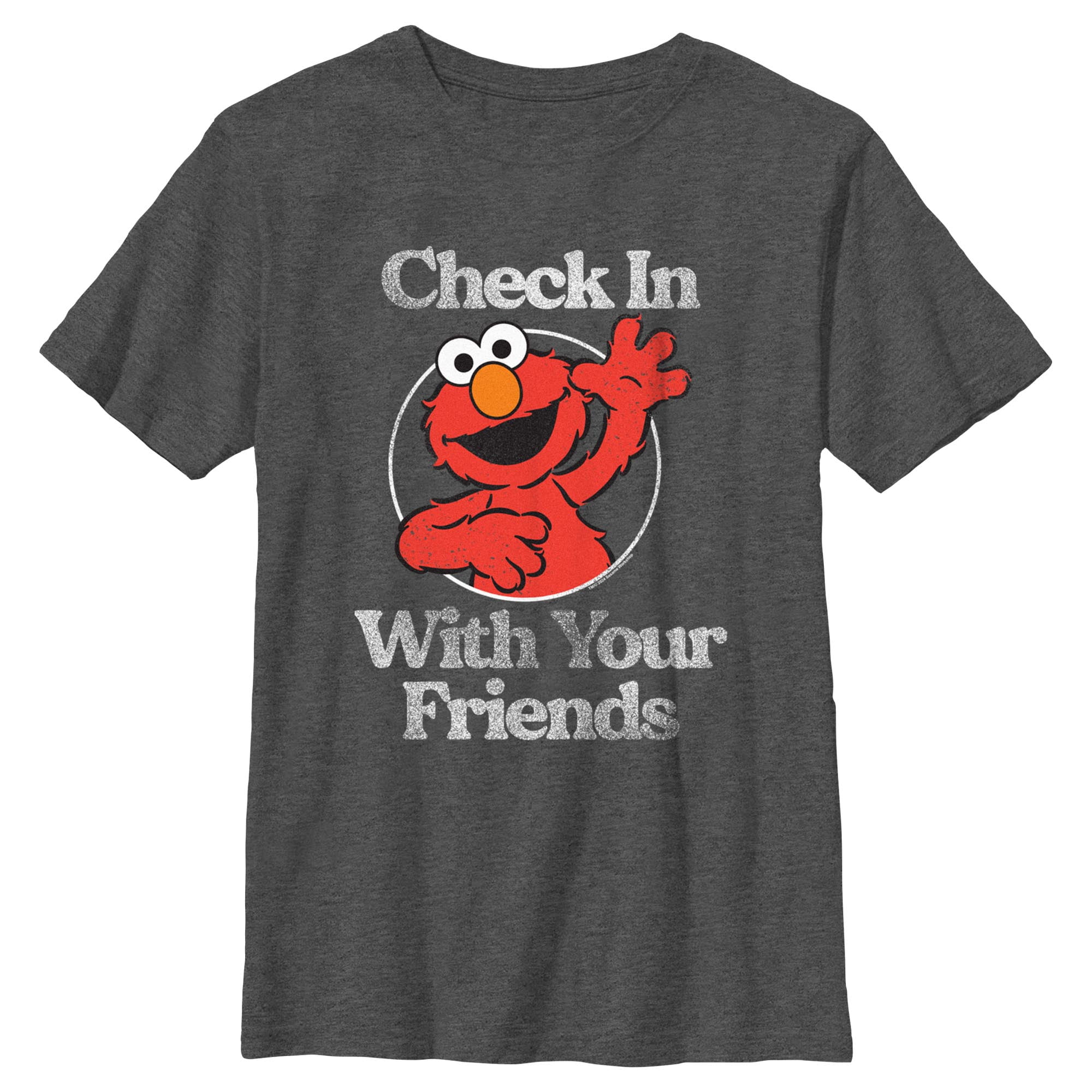 Boy's Sesame Street Elmo Check In With Your Friends Graphic T-Shirt ...