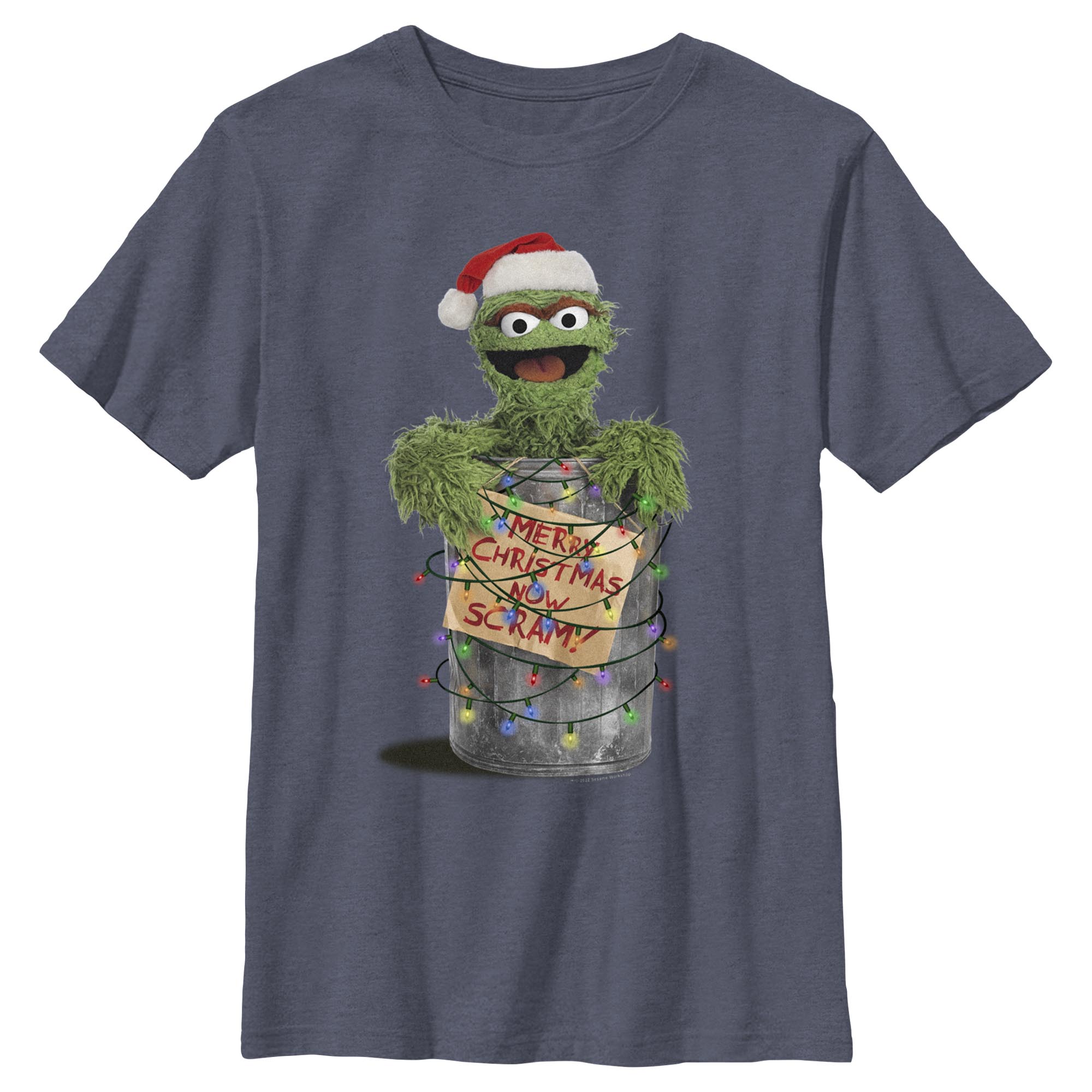 Boy's Sesame Street Oscar the Grouch Merry Christmas Graphic T-Shirt ...