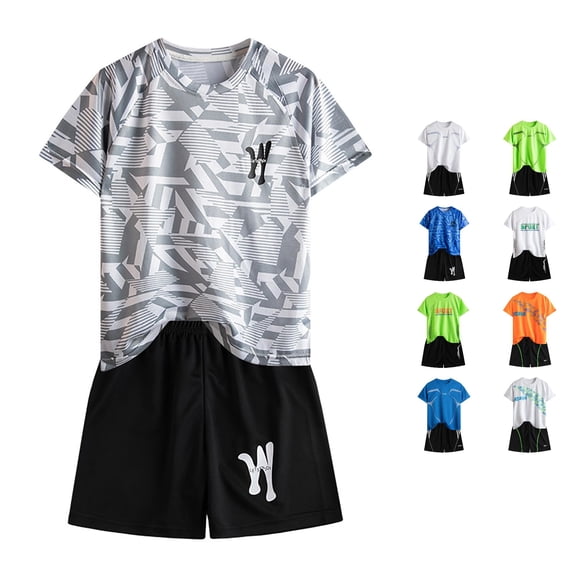 Boy's Short Sleeved Running Suit Casual Quick Drying Clothes T Shirt ...