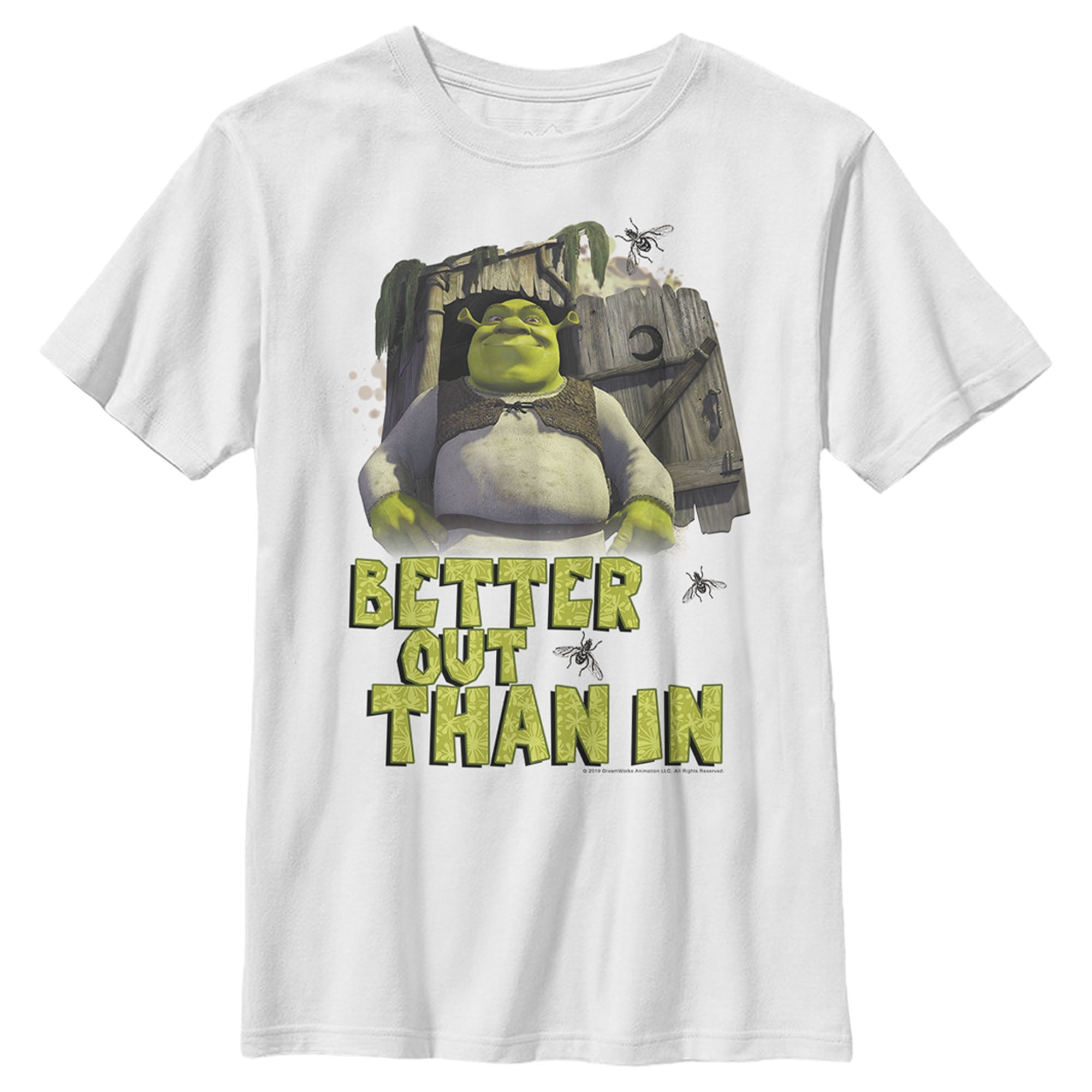 Boy's Shrek Better Out Than In Shrek Graphic Tee White X Small ...