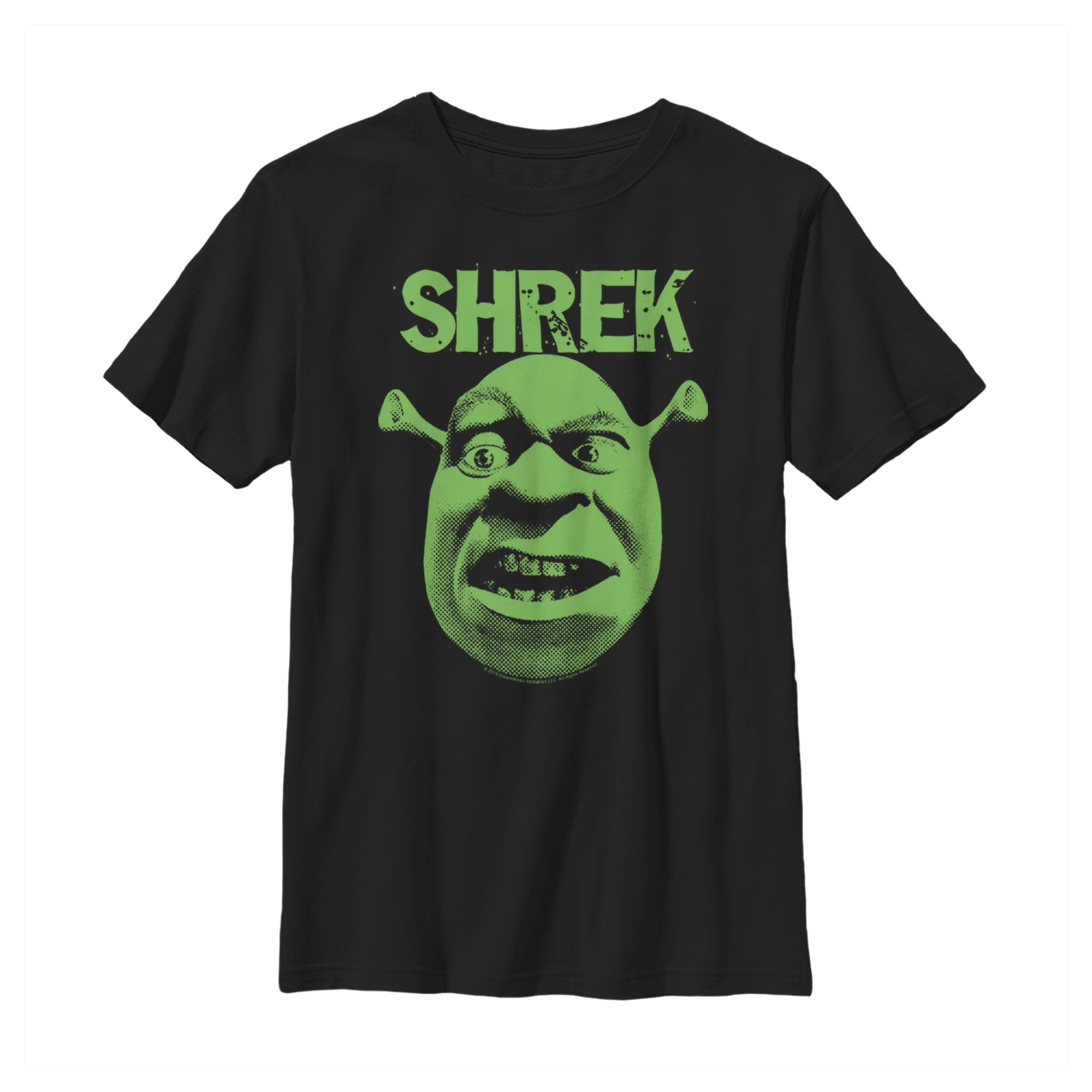 Boy's Shrek Big Face Eyebrow Raised Graphic Tee Black X Small - Walmart.com