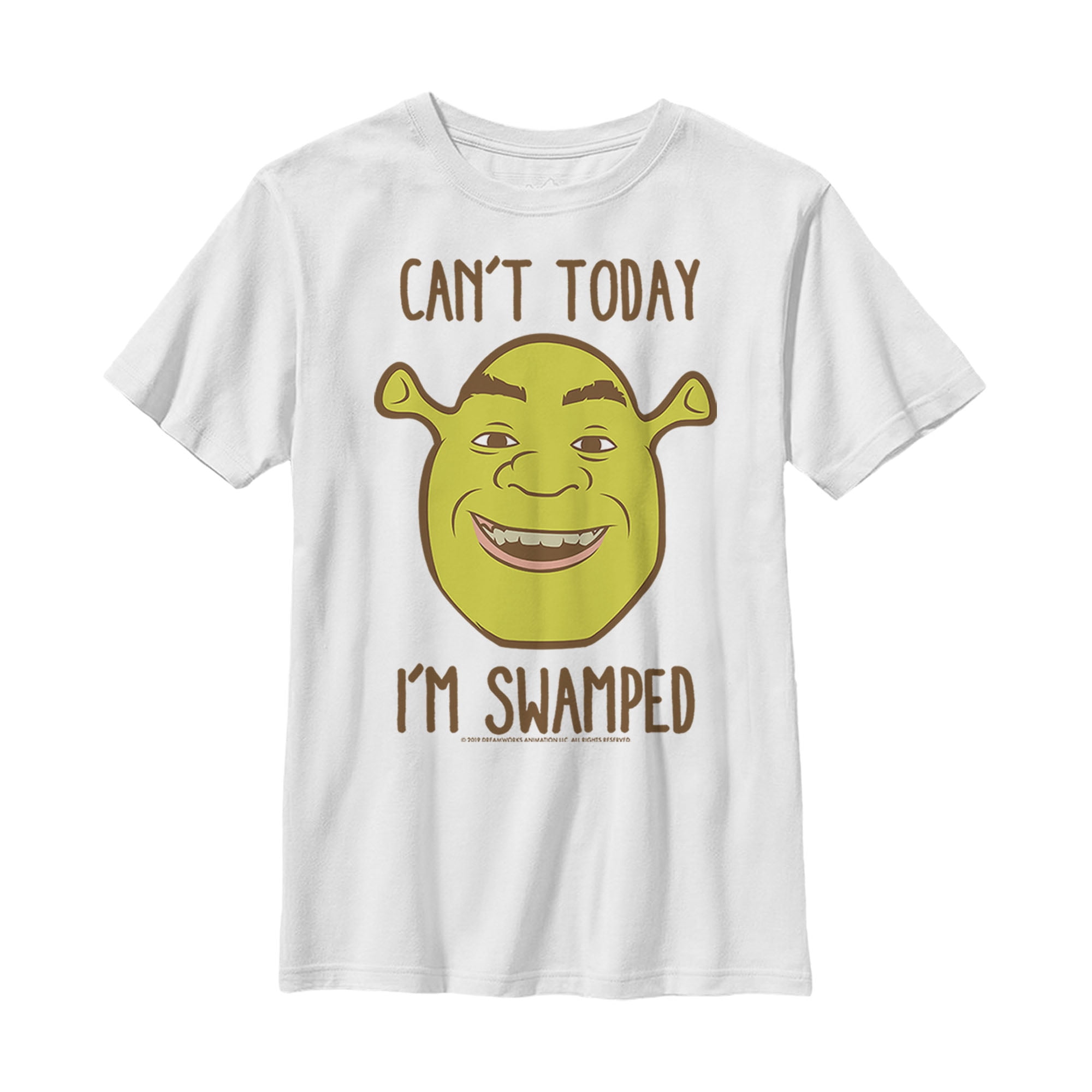 Boy's Shrek Can't Today I'm Swamped Graphic Tee White Small - Walmart.com
