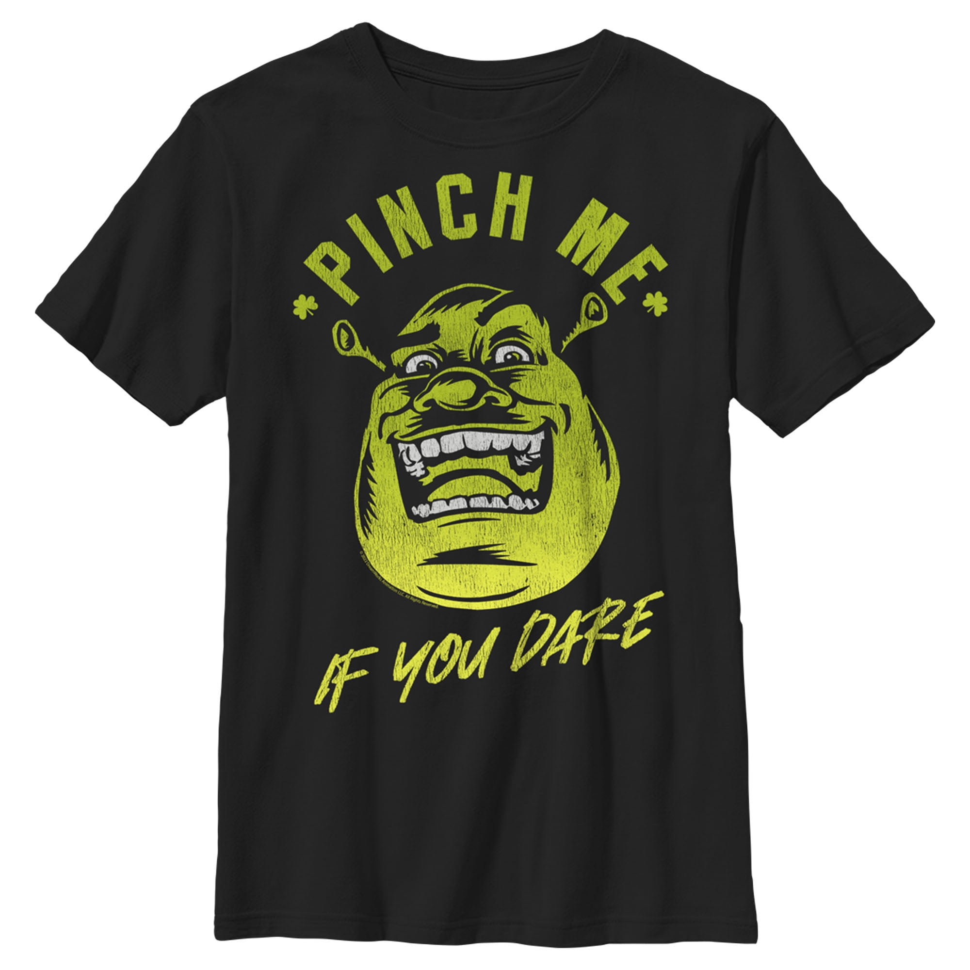 Boy's Shrek St. Patrick's Day Pinch Me if you Dare Graphic Tee Black ...