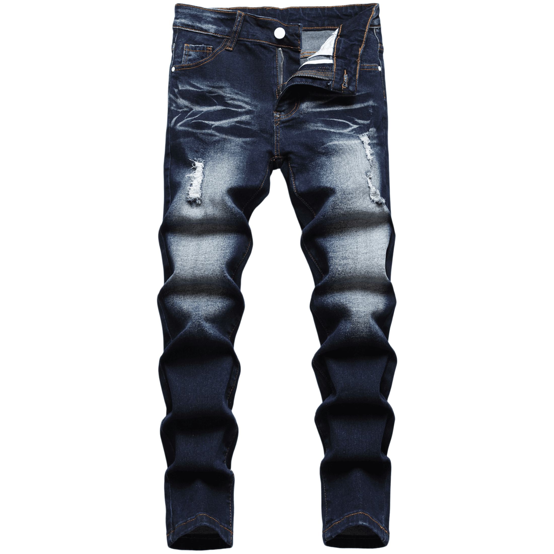 Boy's Skinny Fit Ripped Destroyed Distressed Fashion Denim Jeans Pants ...