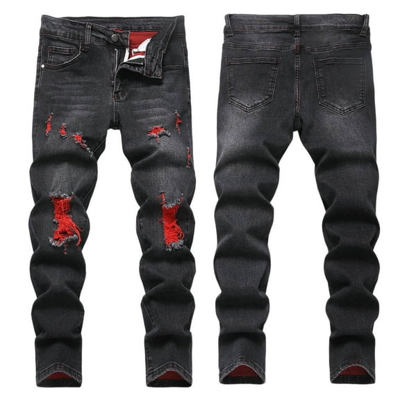 Boy's Skinny Fit Ripped Destroyed Distressed Fashion Kids Denim Jeans ...