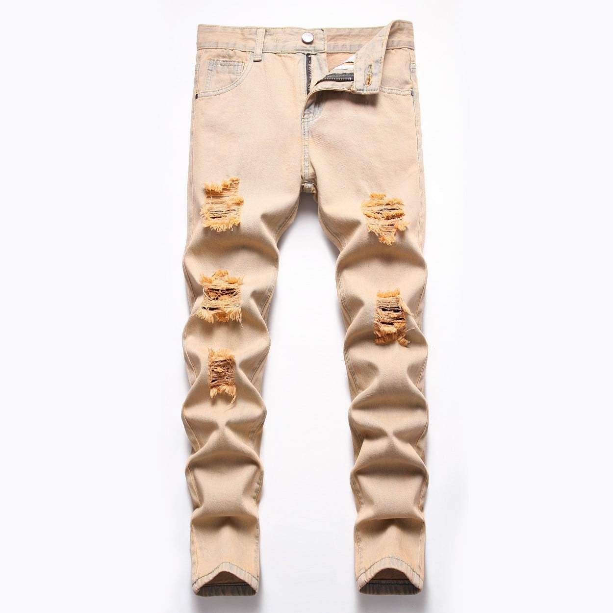 Boy's Skinny Fit Ripped Destroyed Distressed Fashion Kids Stretch Slim ...