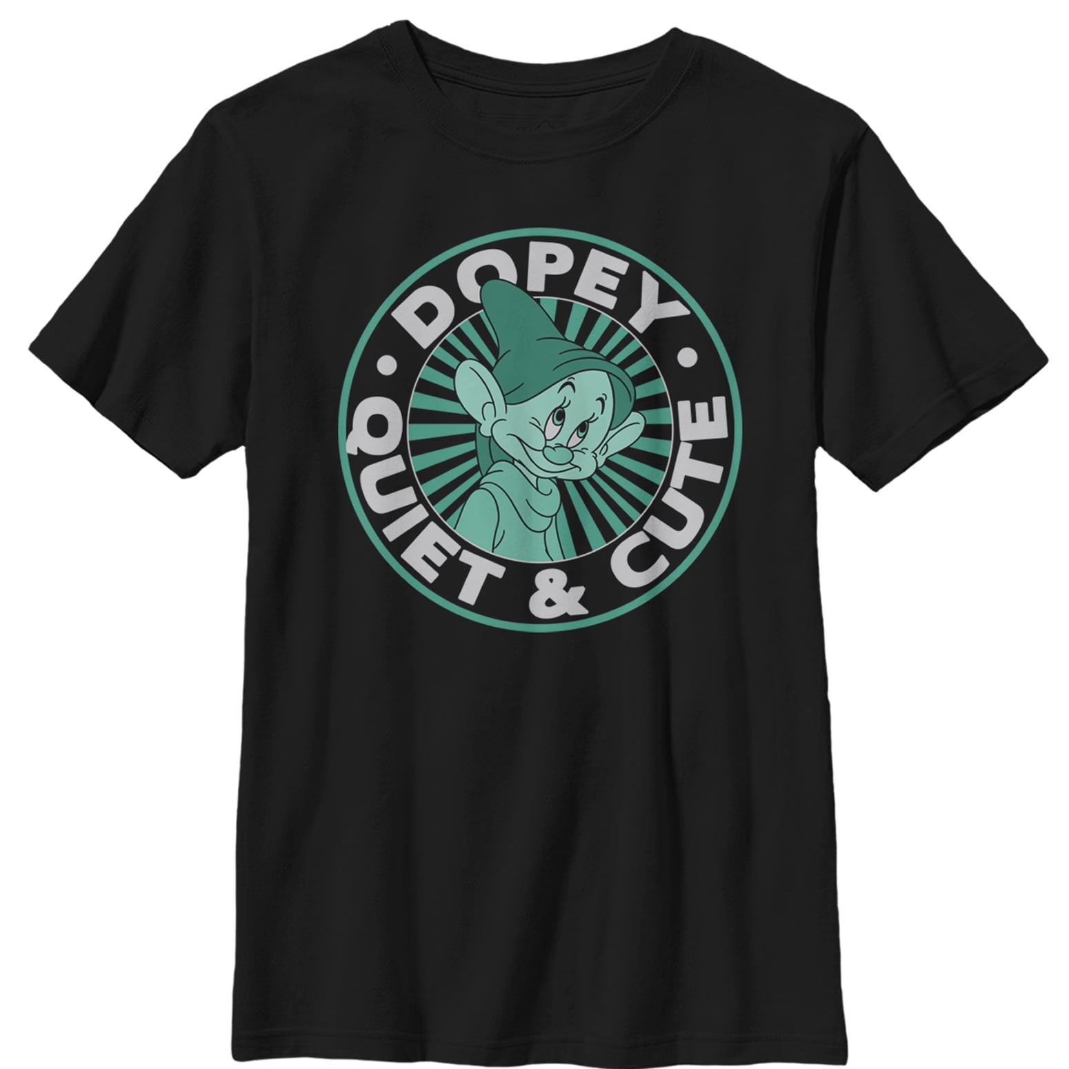 Boy's Snow White and the Seven Dwarfs Cute Dopey Graphic Tee Black ...