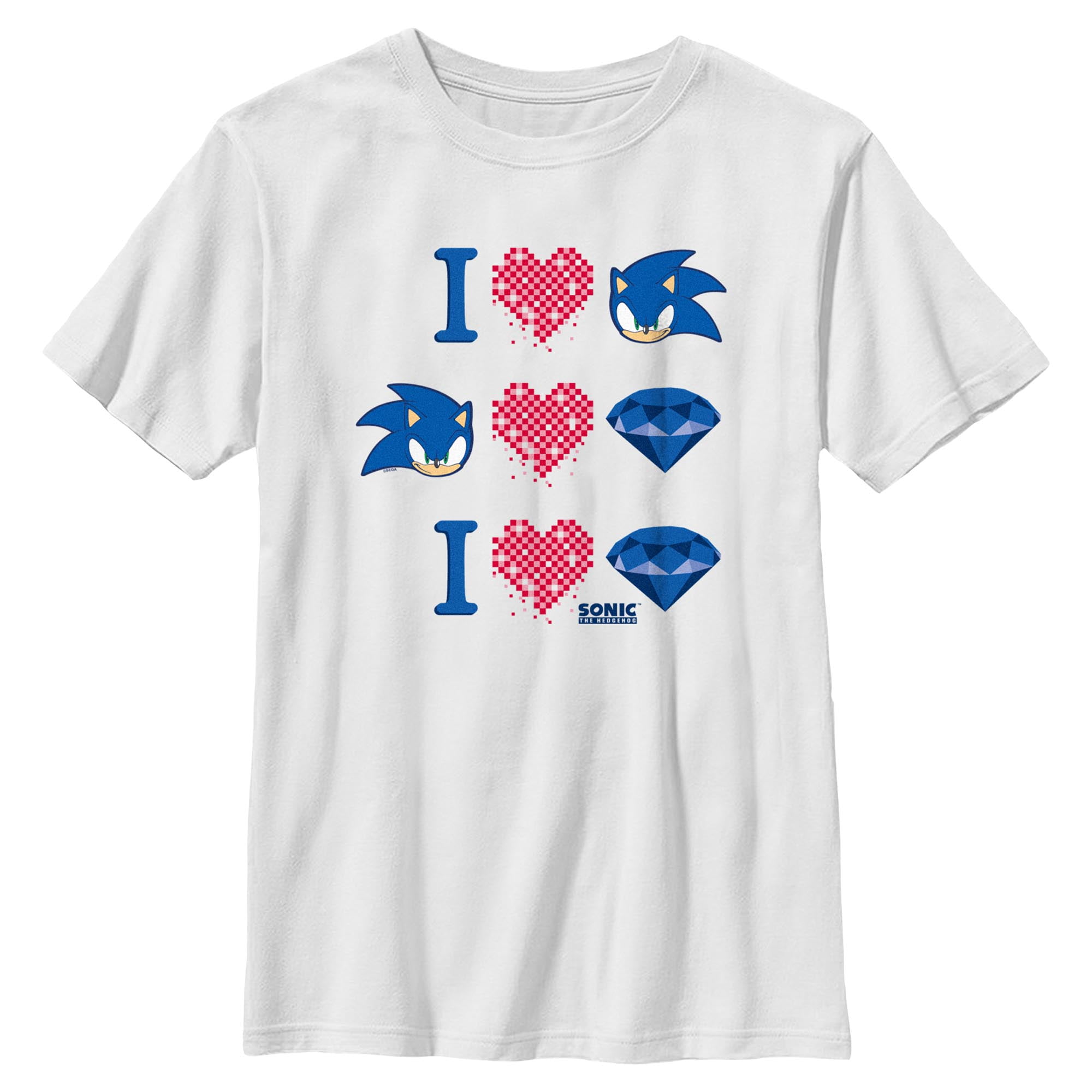 Boy's Sonic the Hedgehog I Heart Diamond Graphic T-Shirt - Walmart.com