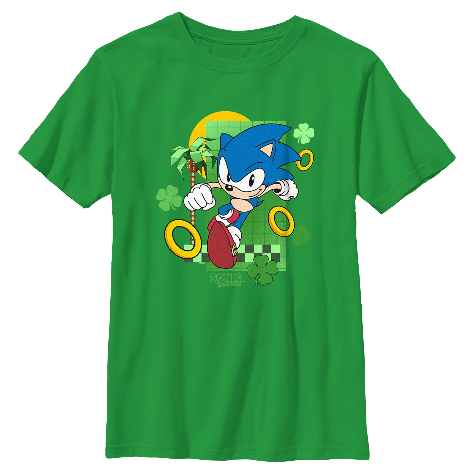 Boy's Sonic the Hedgehog Shamrock Rings Graphic T-Shirt - Walmart.com