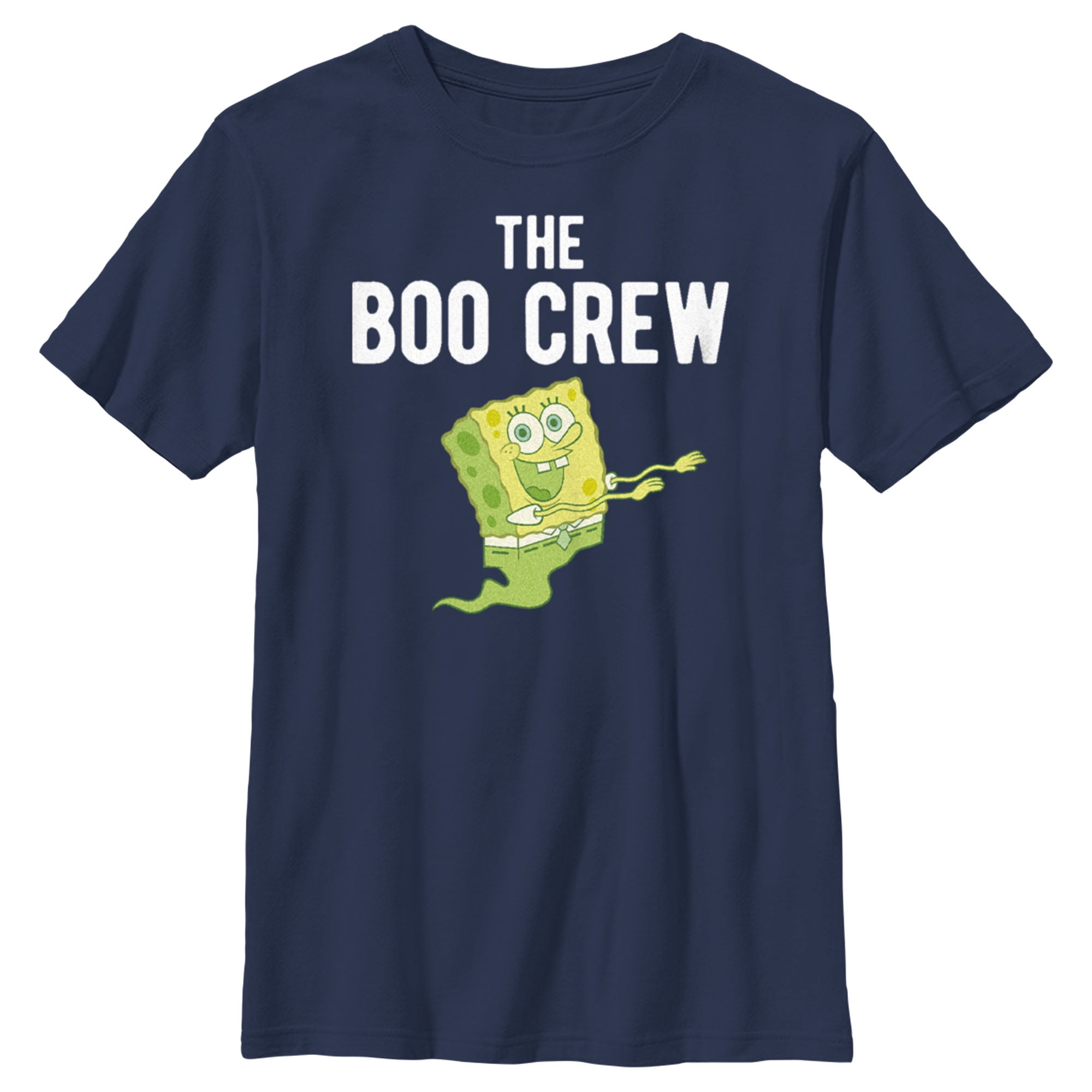 Boy's SpongeBob SquarePants Boo Crew Green Ghost Graphic Tee Navy Blue ...
