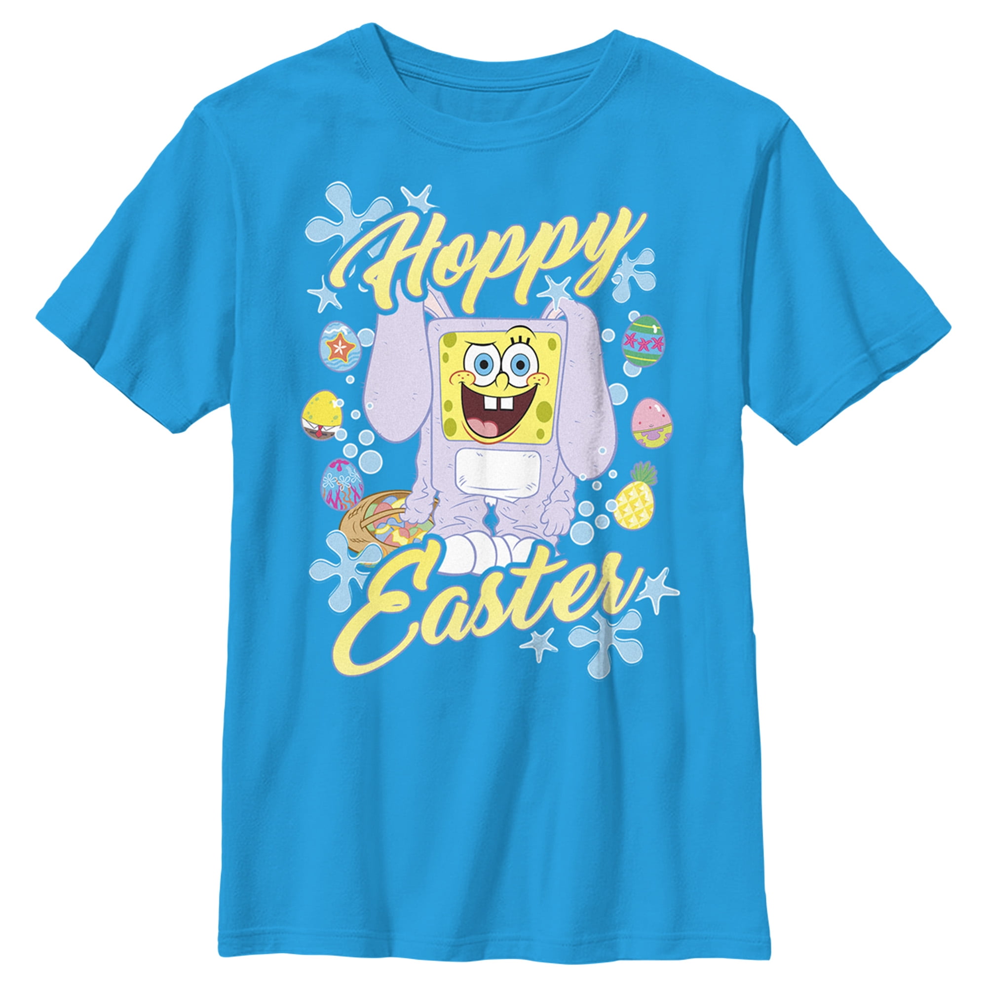 Boy's SpongeBob SquarePants Colorful Hoppy Easter Graphic Tee Turquoise ...