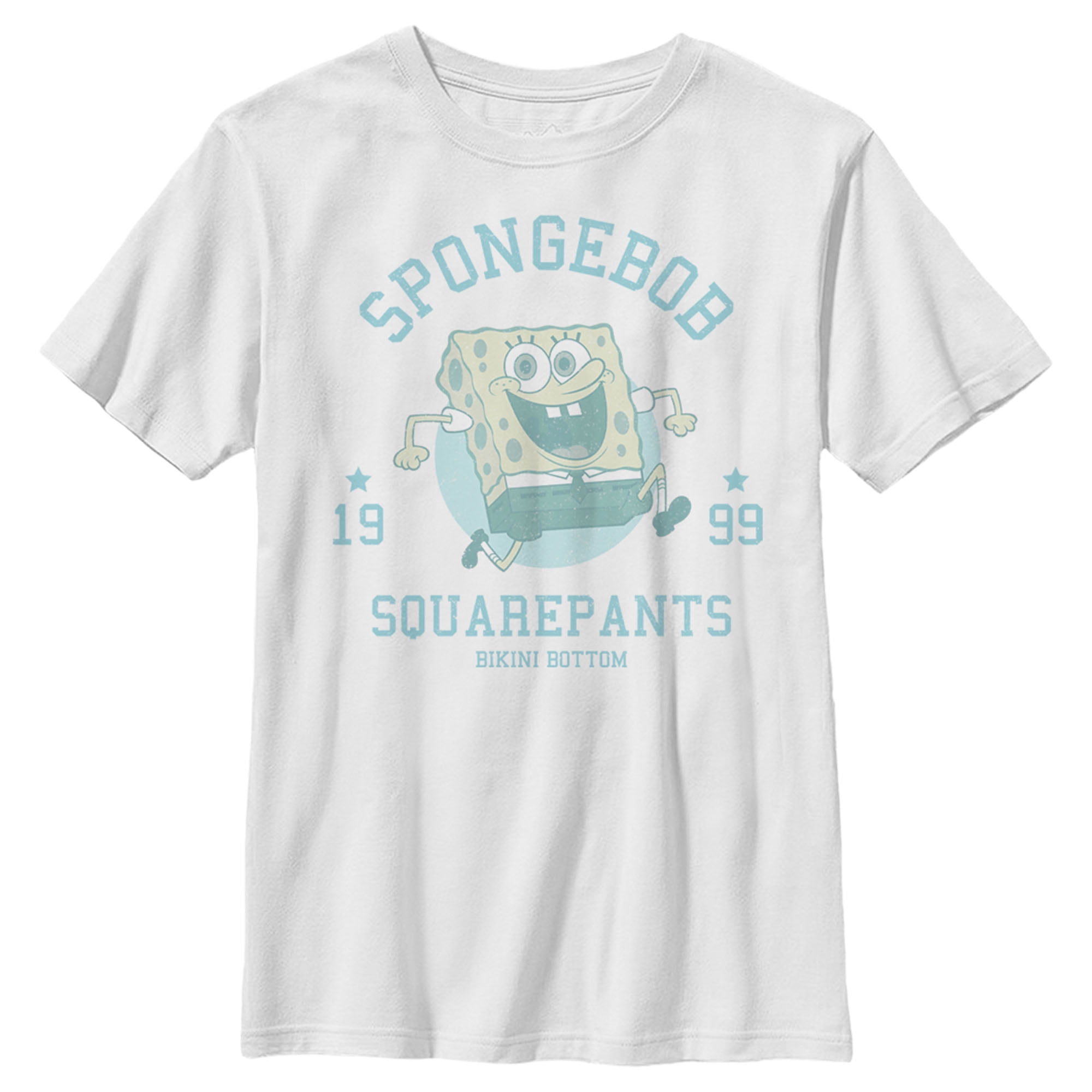 Boy's SpongeBob SquarePants Distressed Blue Bikini Bottom Graphic Tee ...