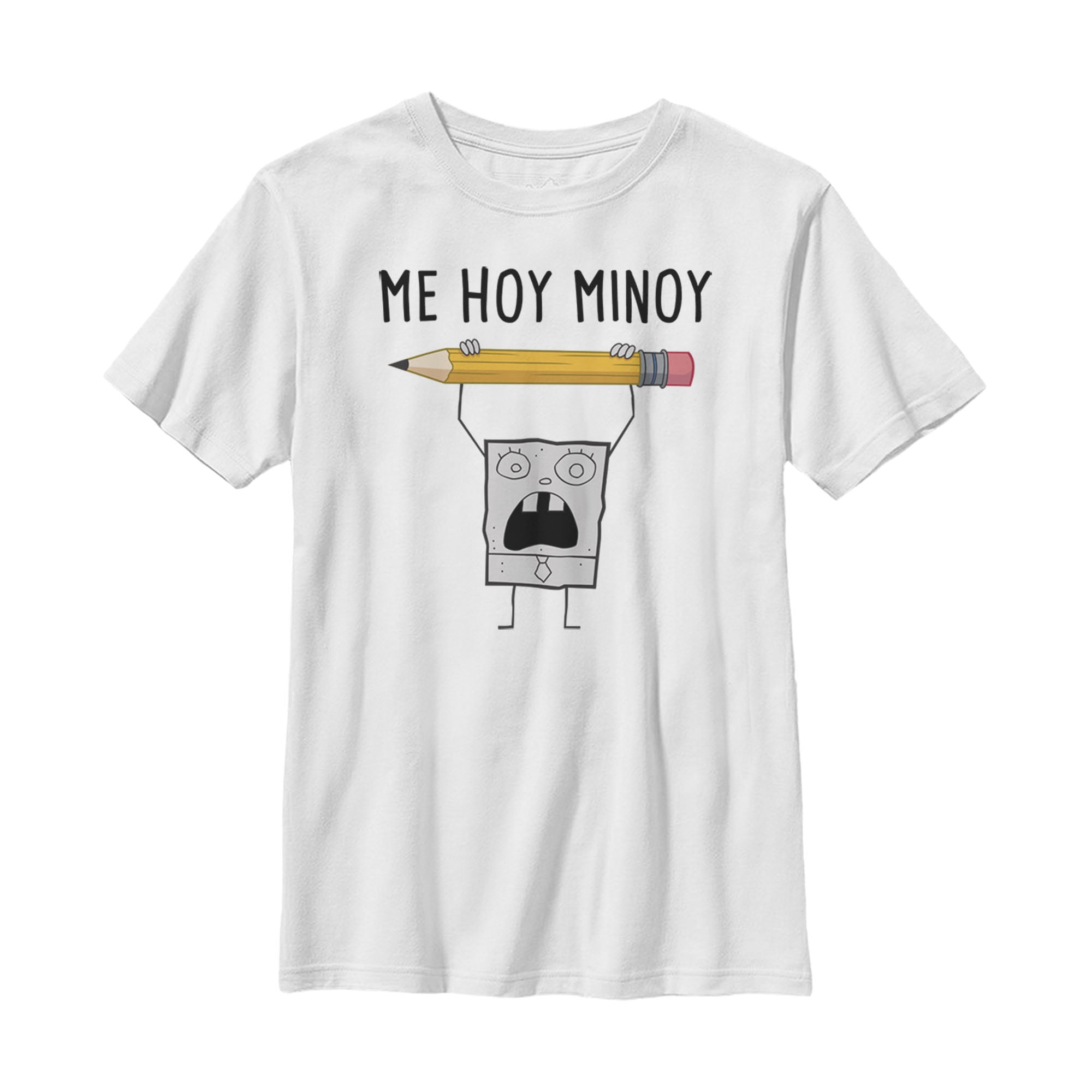 Boy's SpongeBob SquarePants DoodleBob Me Hoy Minoy Graphic Tee White ...