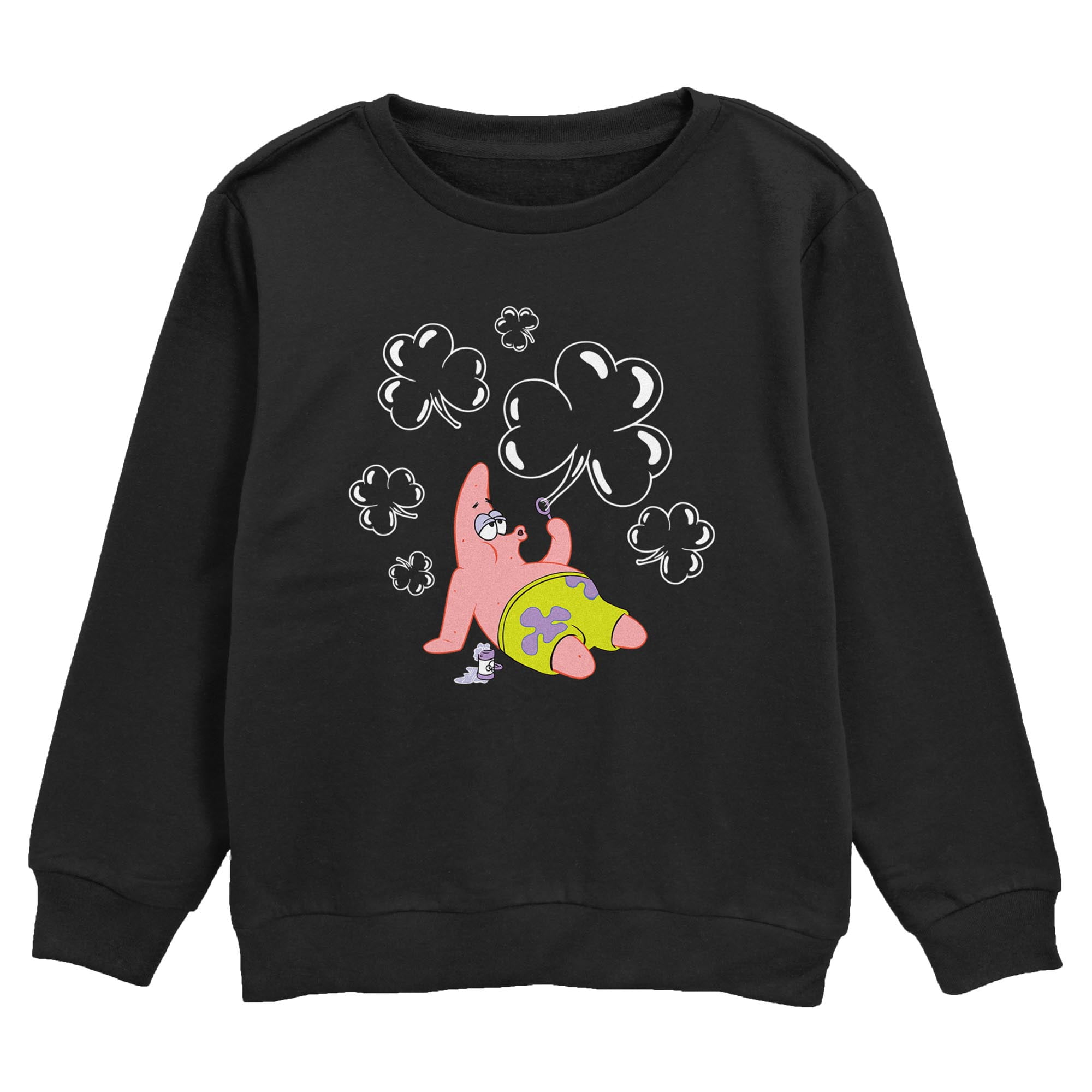 Boy's SpongeBob SquarePants Patrick Star Shamrock Bubbles Sweatshirt - Walmart.com