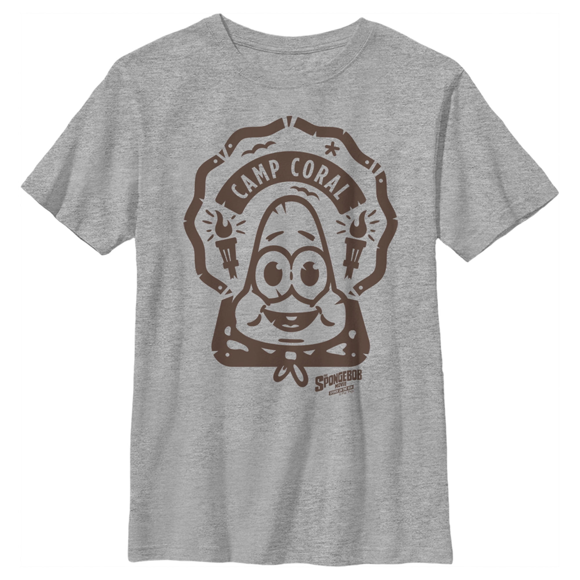 Boy's SpongeBob SquarePants Sponge on the Run Young Patrick Patch Graphic Tee Athletic Heather ...