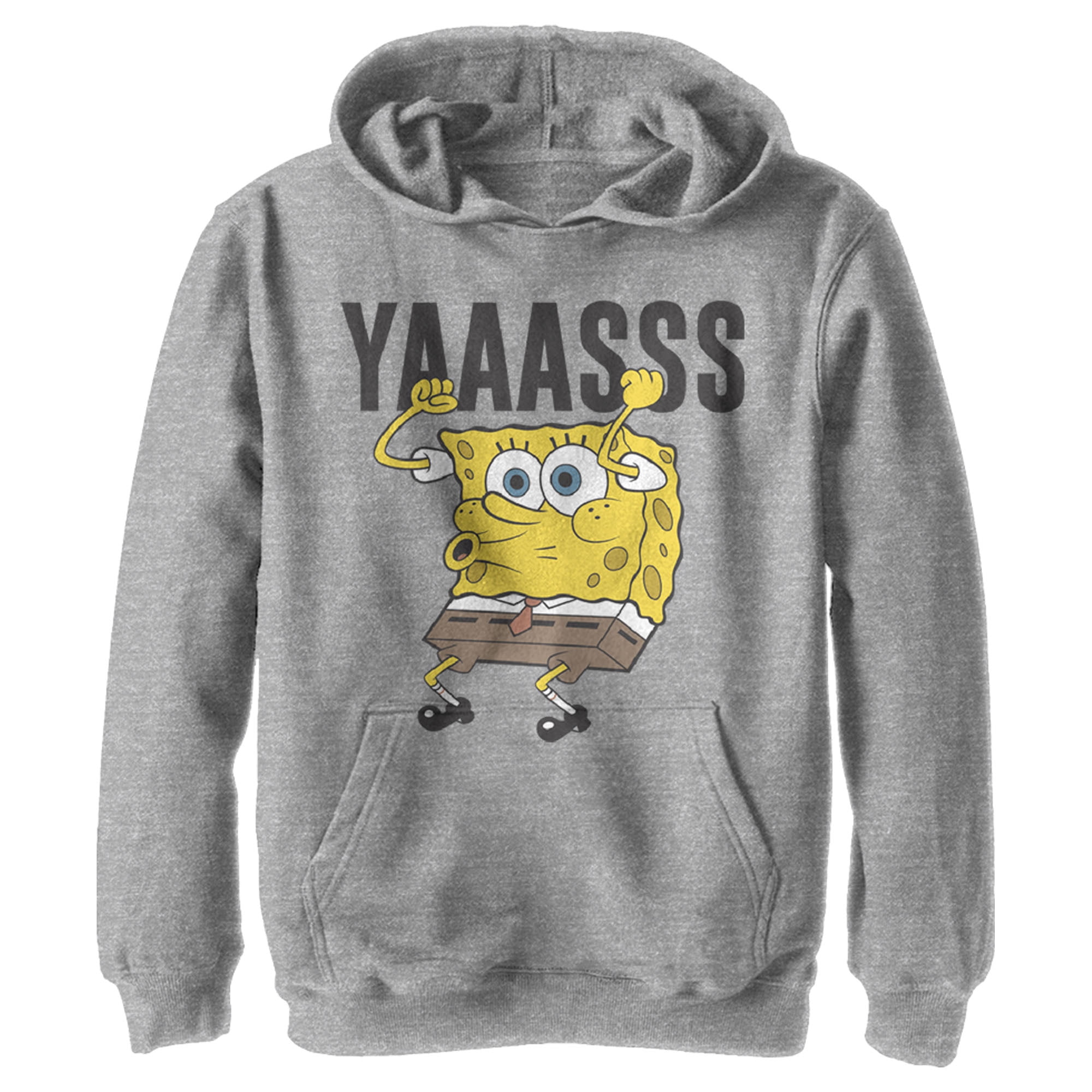 Boy's SpongeBob SquarePants Yasss Cheer Pull Over Hoodie Athletic ...