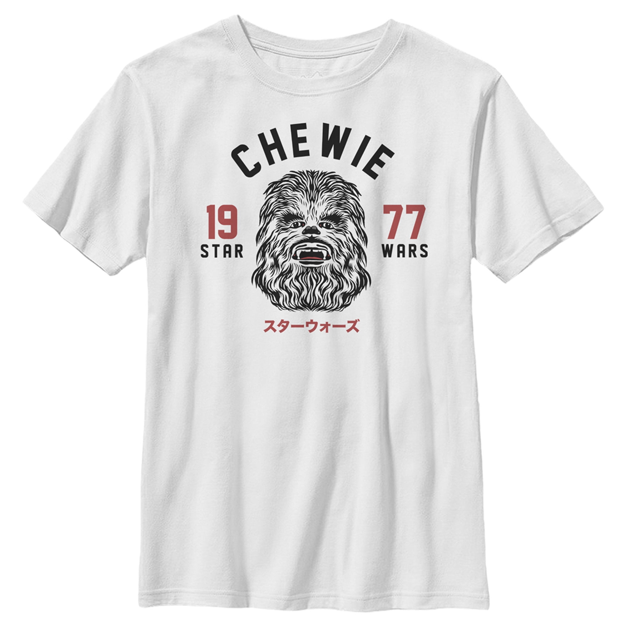 Boy's Star Wars: A New Hope Chewie 1977 Logo Graphic Tee White Large ...