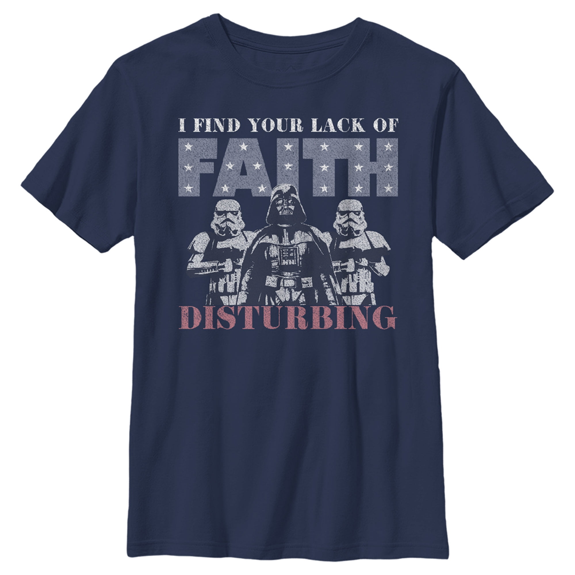 Boy's Star Wars: A New Hope Darth Vader I Find Your Lack of Faith Disturbing Graphic Tee Navy ...