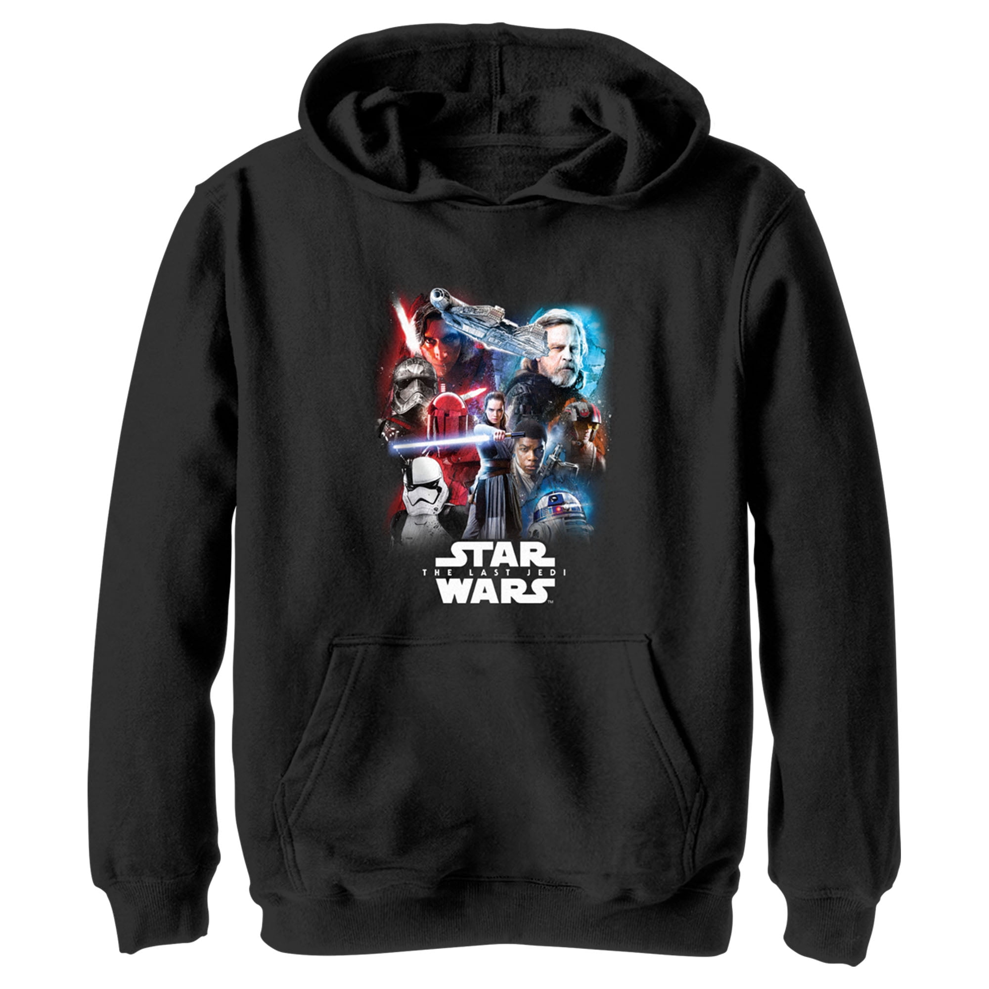 Boy's Star Wars The Last Jedi Force Pull Over Hoodie Black Medium ...