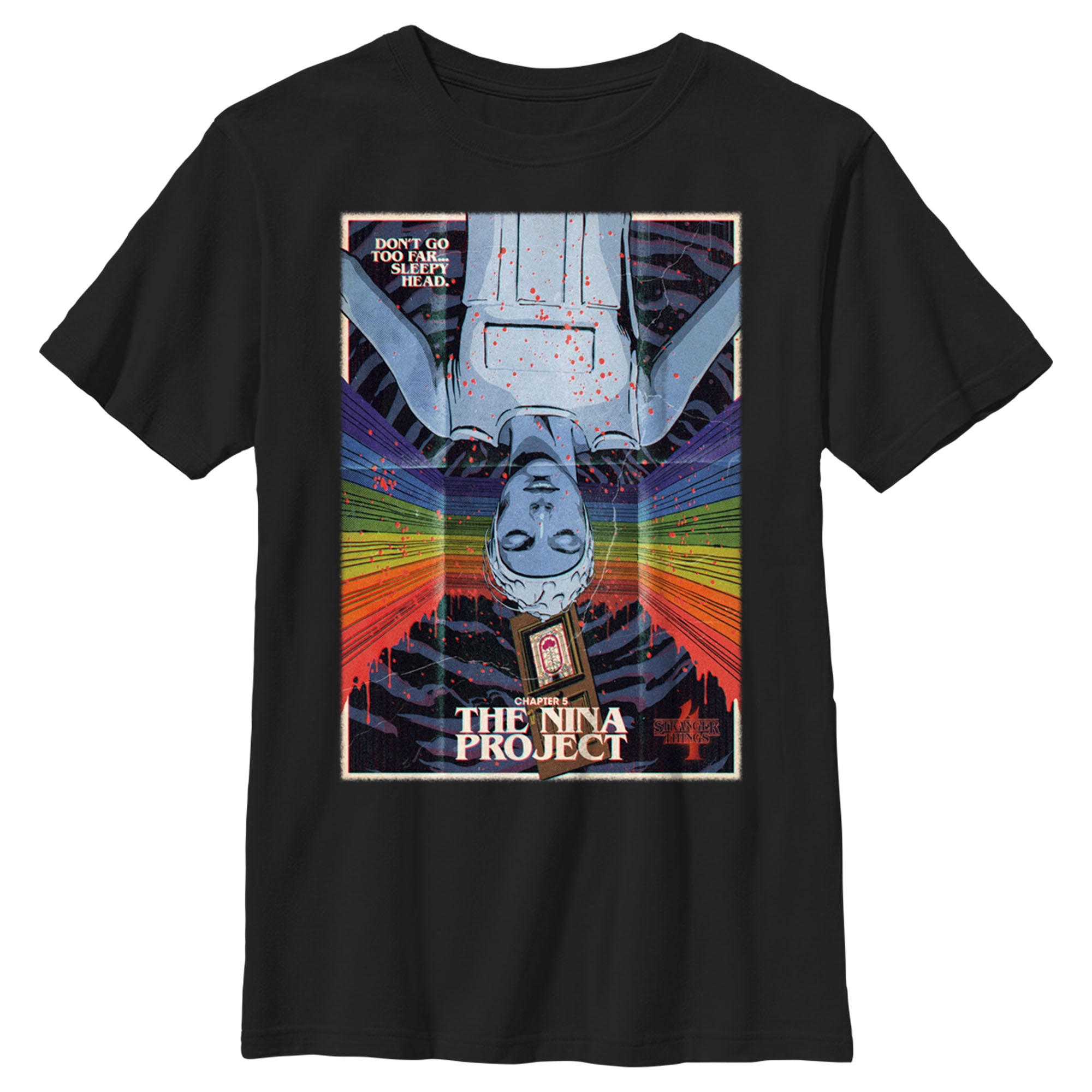 Boy's Stranger Things Retro Nina Project Poster Graphic T-Shirt ...