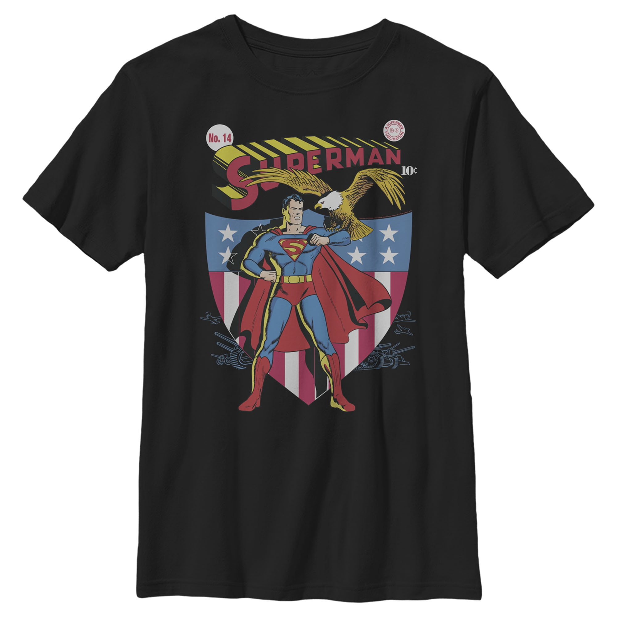 Boy's Superman American Hero Graphic Tee Black Medium - Walmart.com