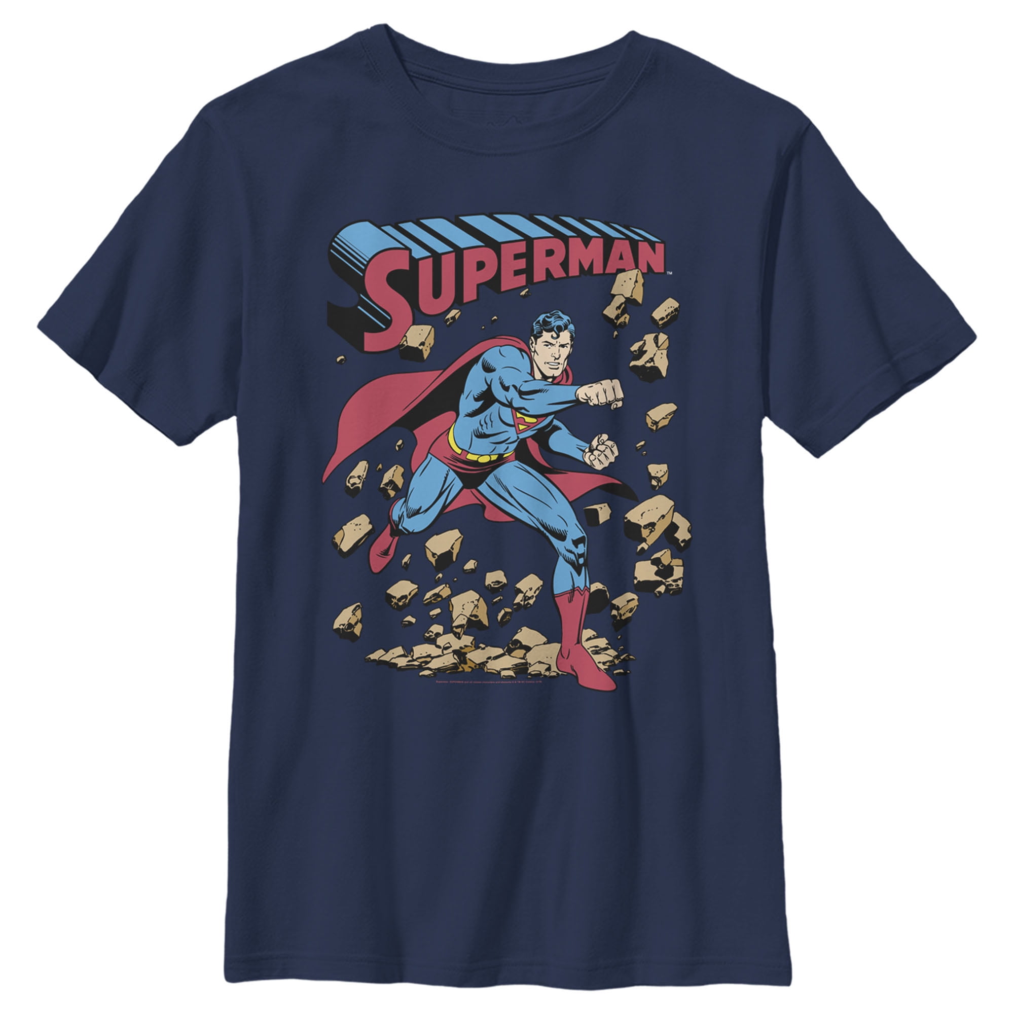 Boy's Superman Hero Break Barriers Graphic Tee Navy Blue Small ...