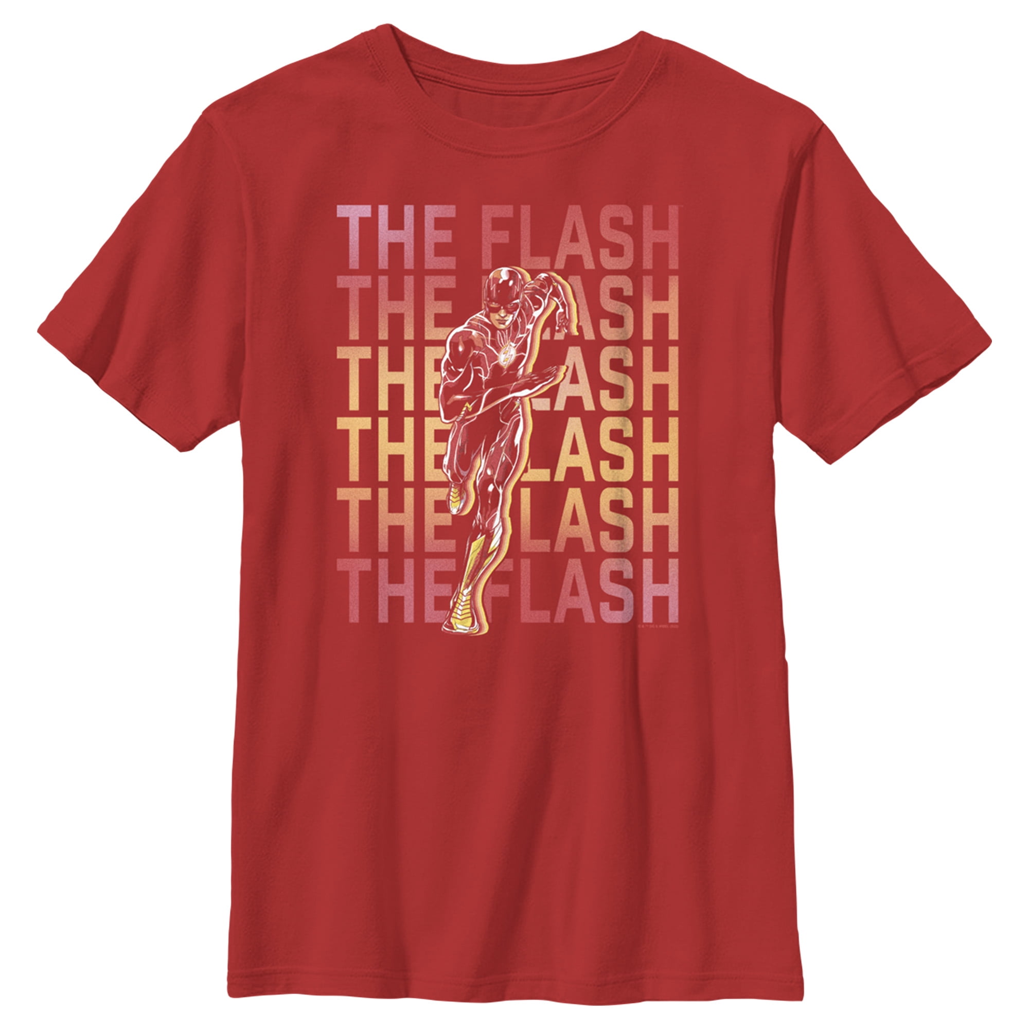 Boy's The Flash Speedster Stacked Logo Graphic Tee Red Large - Walmart.com