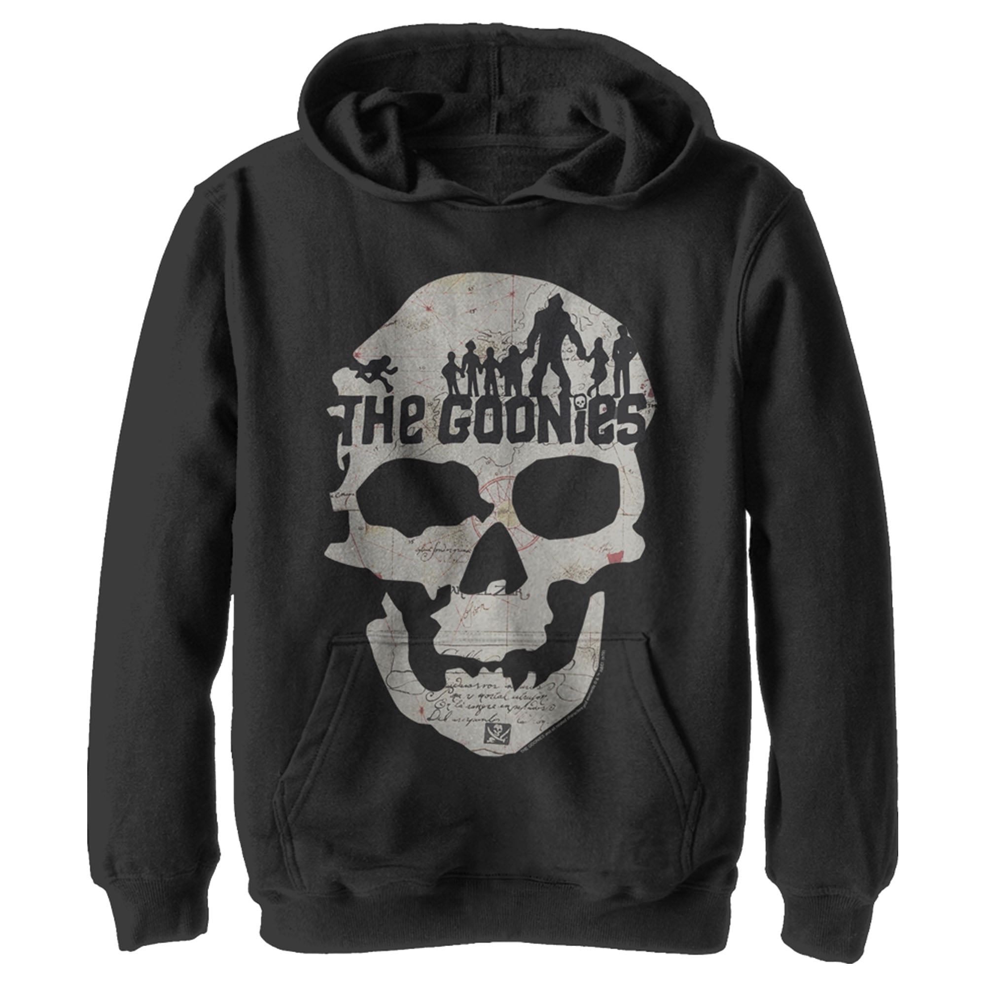 The Goonies Boys' Skull Map Logo Hoodie Sweatshirt, Black, Large ...