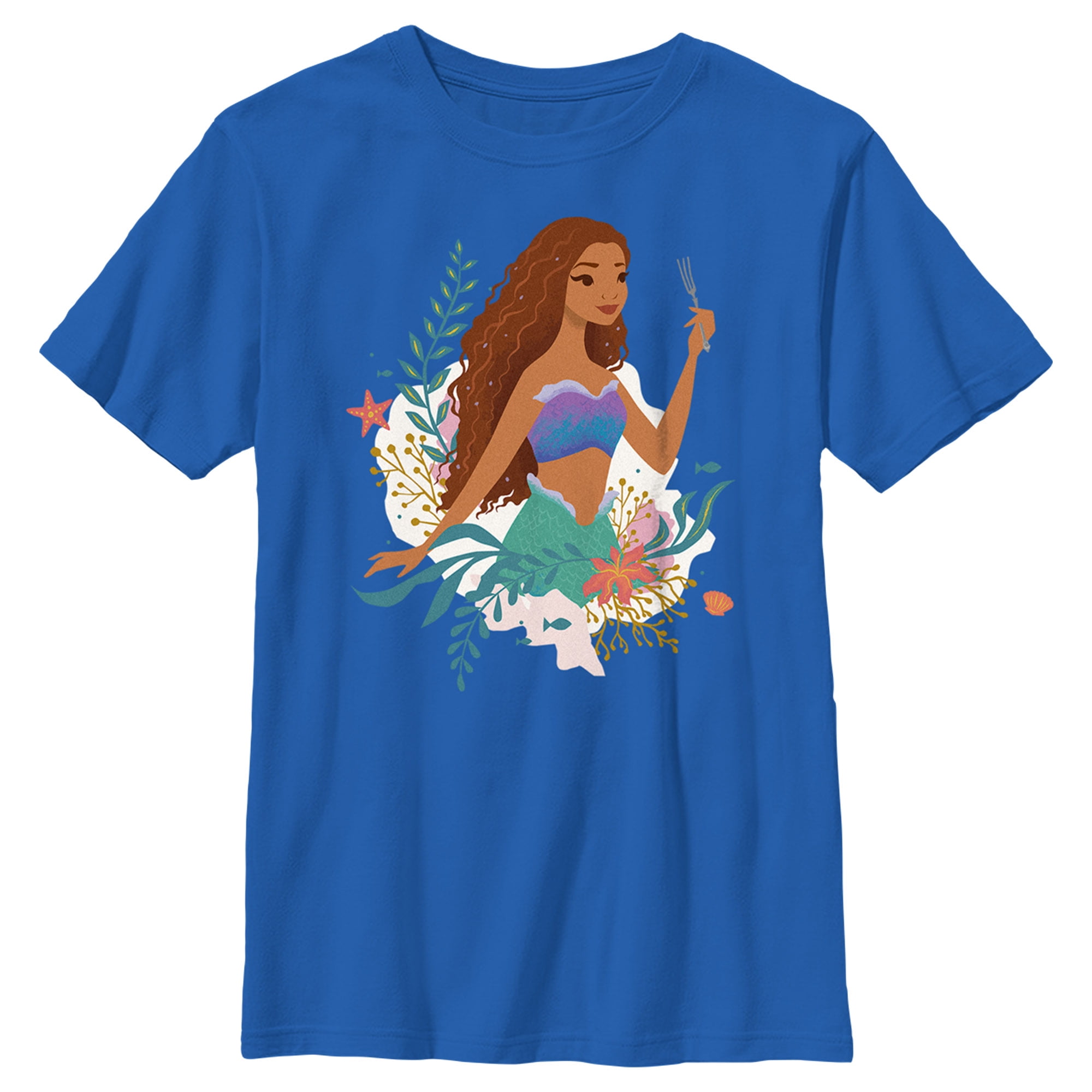 Boy's The Little Mermaid Ariel Dinglehopper Portrait Graphic Tee Royal ...