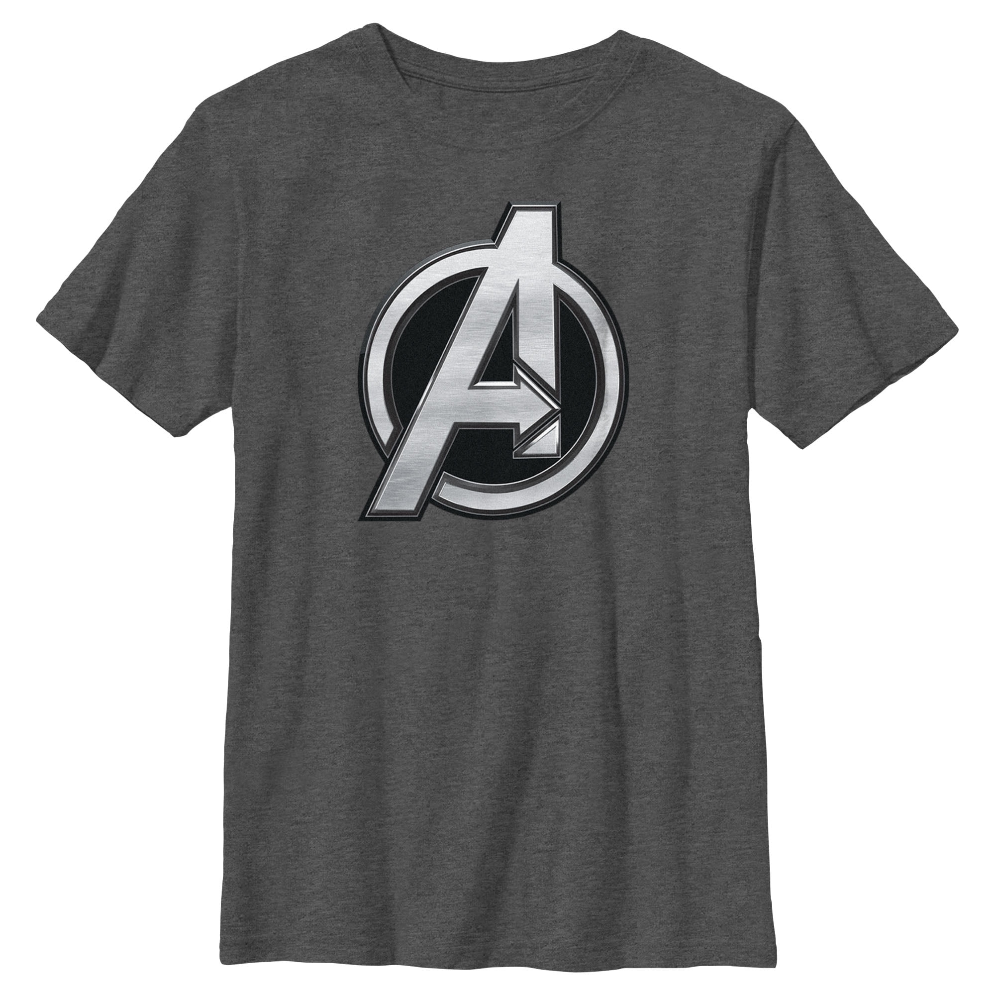 Boy's The Marvels Silver Avengers Logo Graphic Tee Charcoal Heather ...