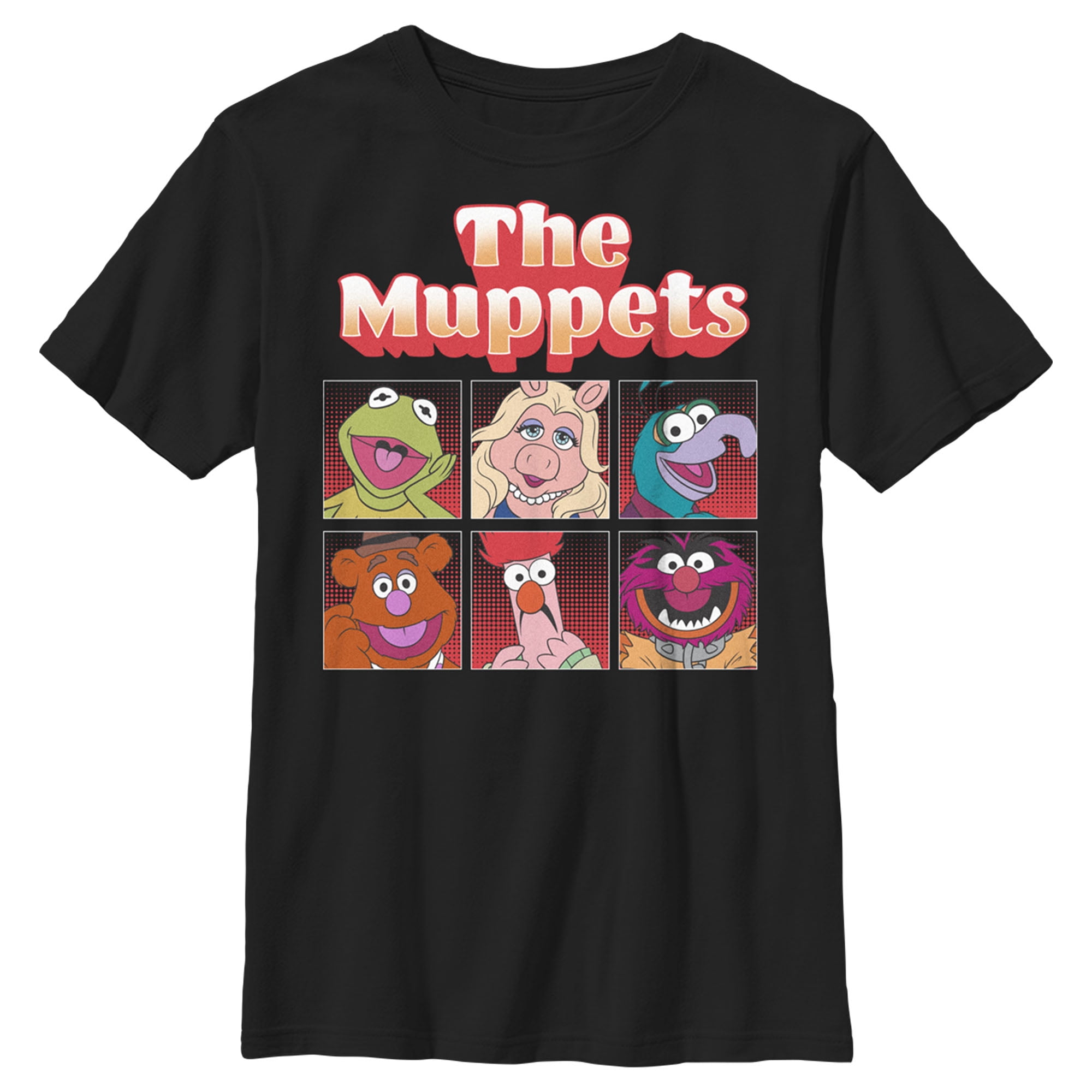 Boy's The Muppets Boxed Characters Graphic Tee Black Small - Walmart.com