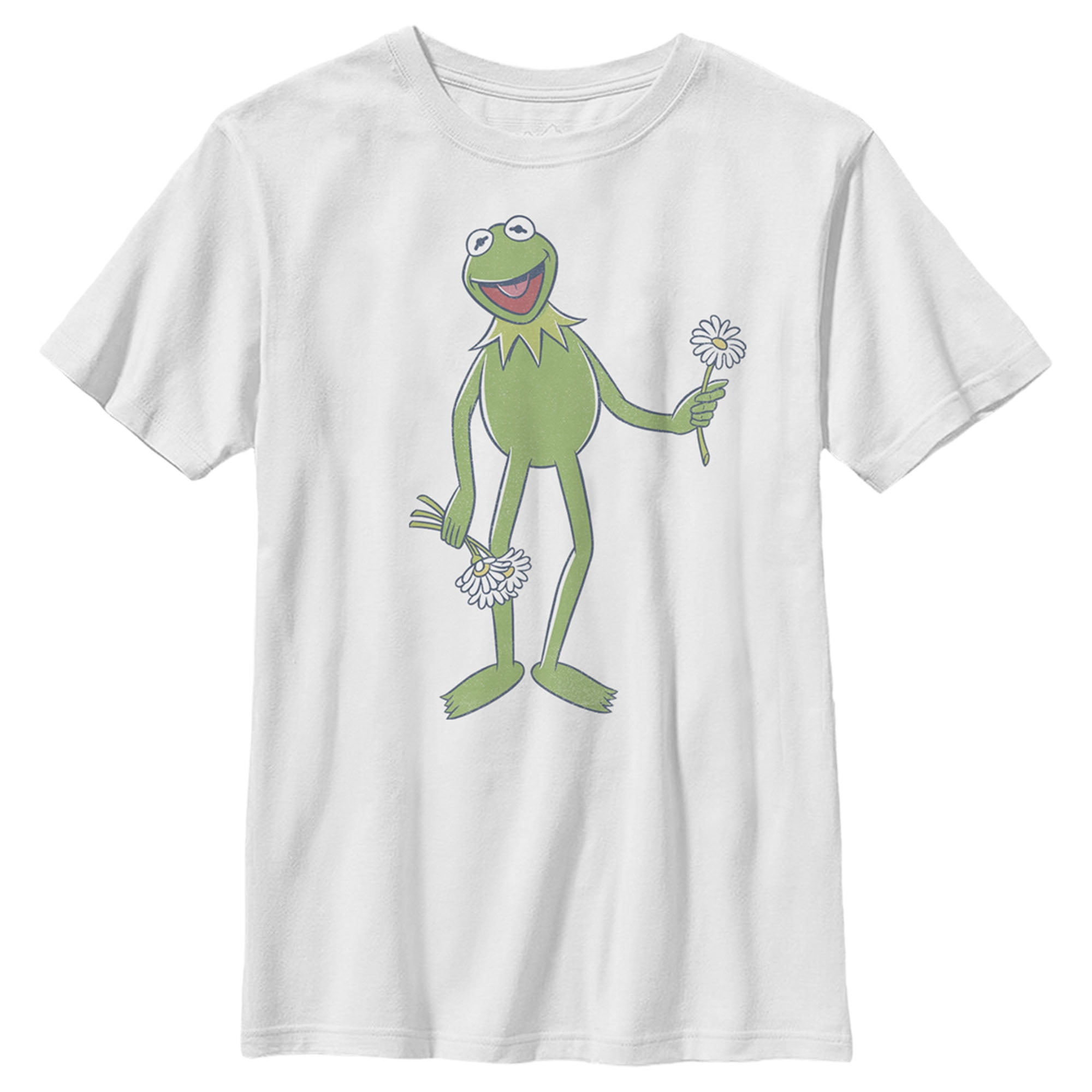 Boy's The Muppets Kermit Flower Bouquet Graphic Tee White Small ...