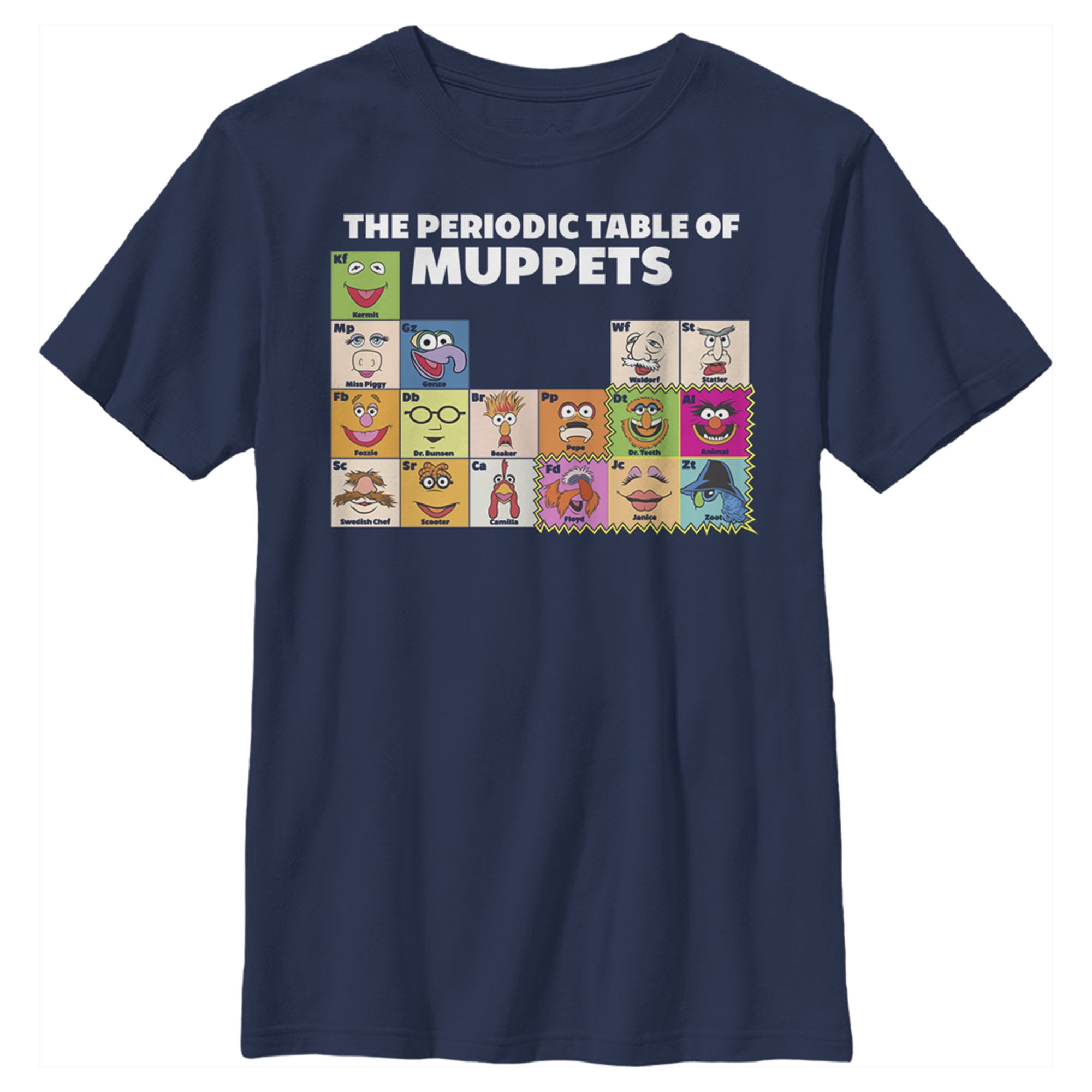 Boy's The Muppets Periodic Table Graphic Tee Navy Blue Large - Walmart.com