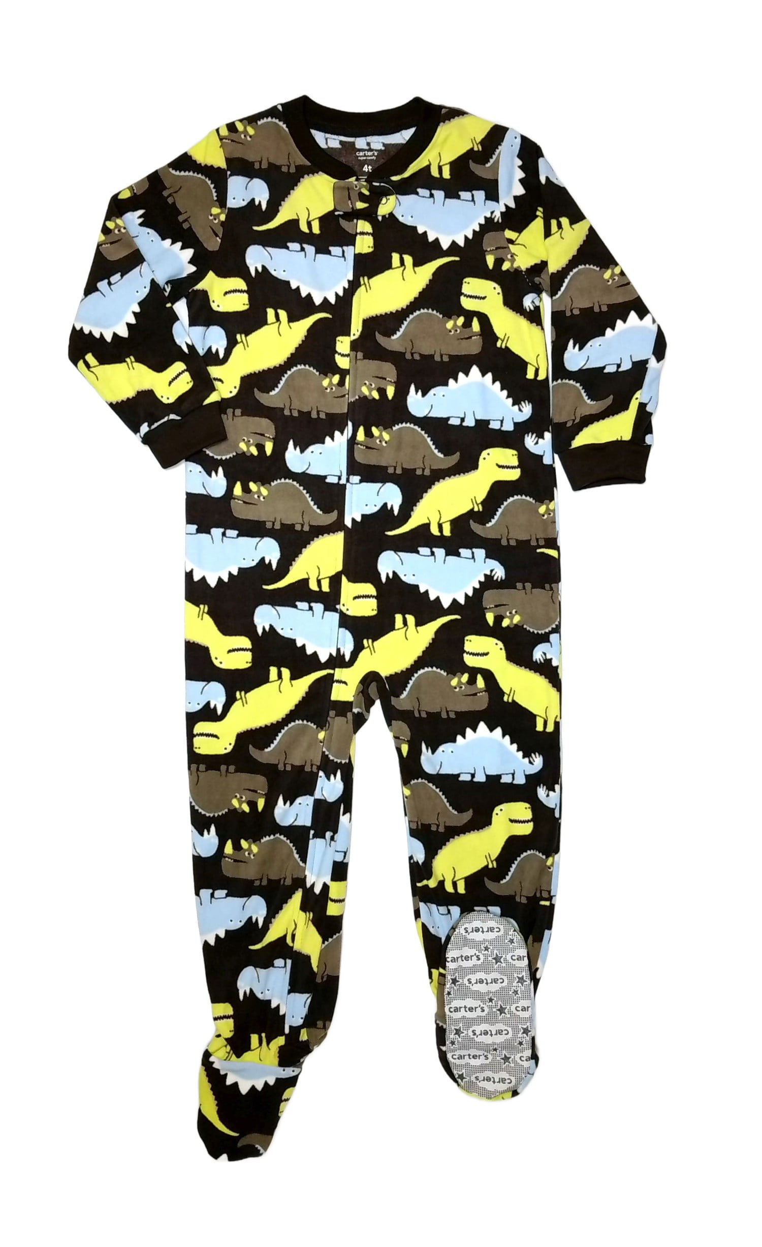 Boy's Toddler Dinosaur Print Footed Fleece Pajama Sleeper, Size 4T ...