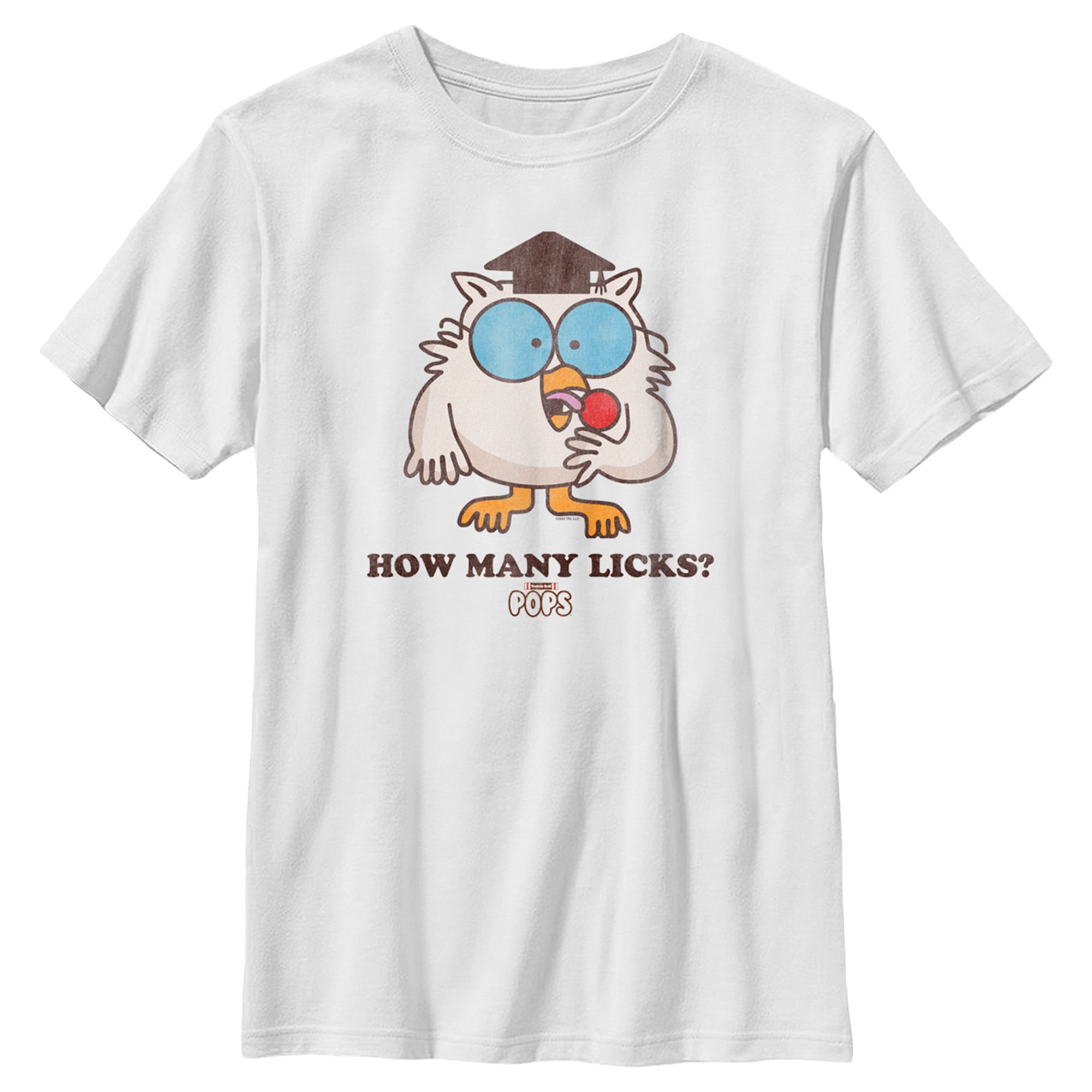 Boy's Tootsie Pop Mr. Owl How Many Licks Graphic Tee White Medium ...