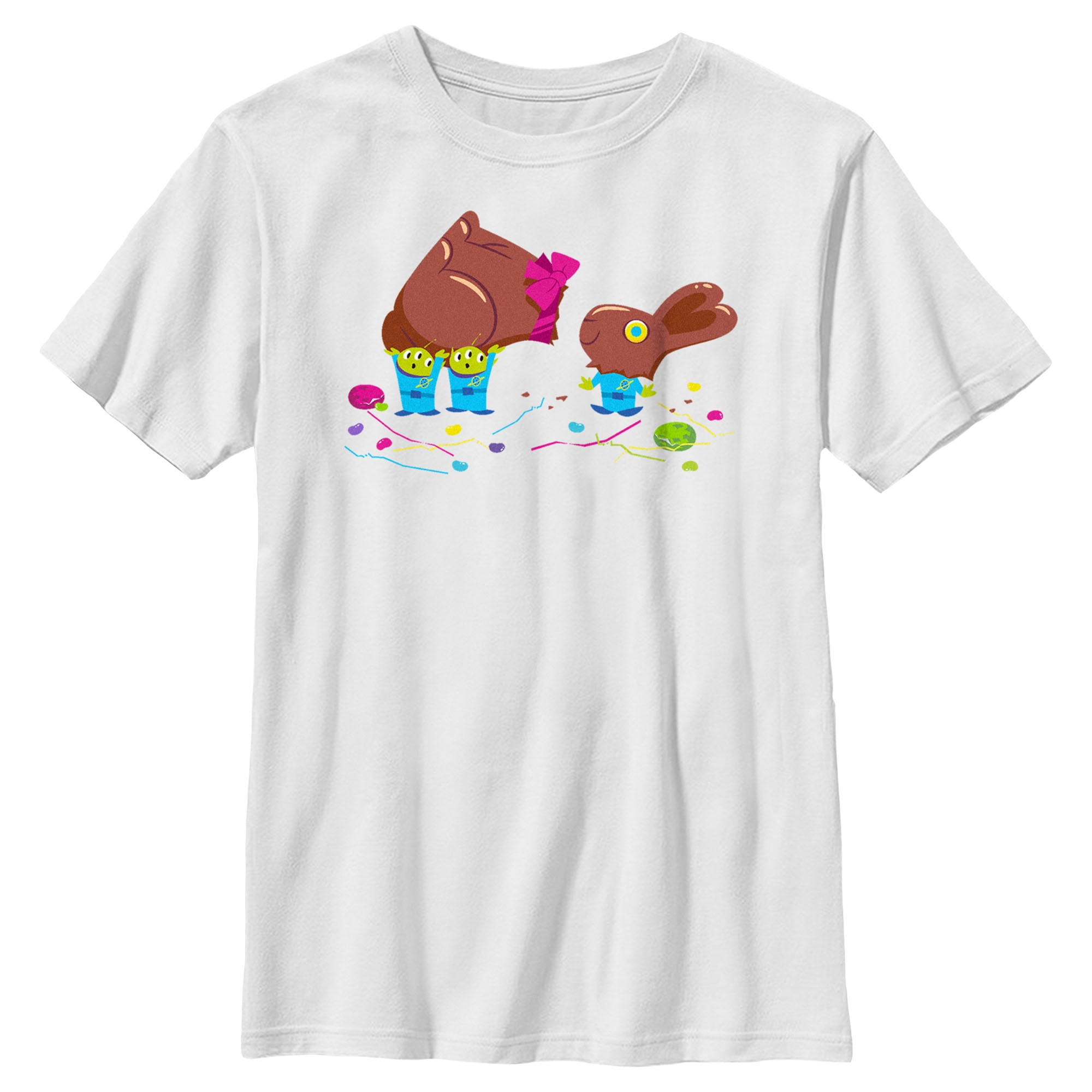 Boy's Toy Story Aliens Chocolate Easter Bunny Graphic Tee White Large ...