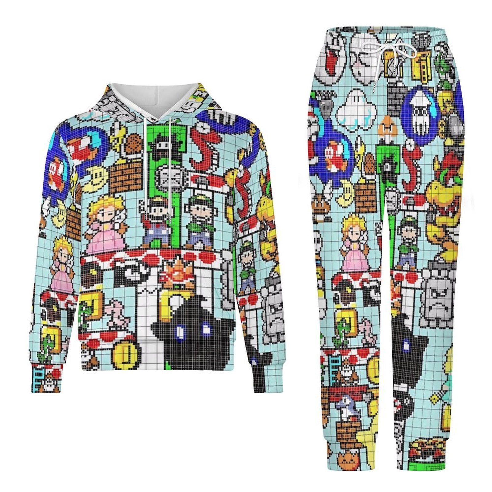 Boy's Tracksuit Super-Mario Pullover Hoodie Kids Jogging Sportwear ...