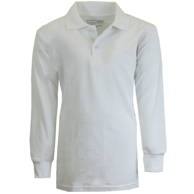 Boy's High-Quality Cotton/Poly Long Sleeve School Polo Shirts ...