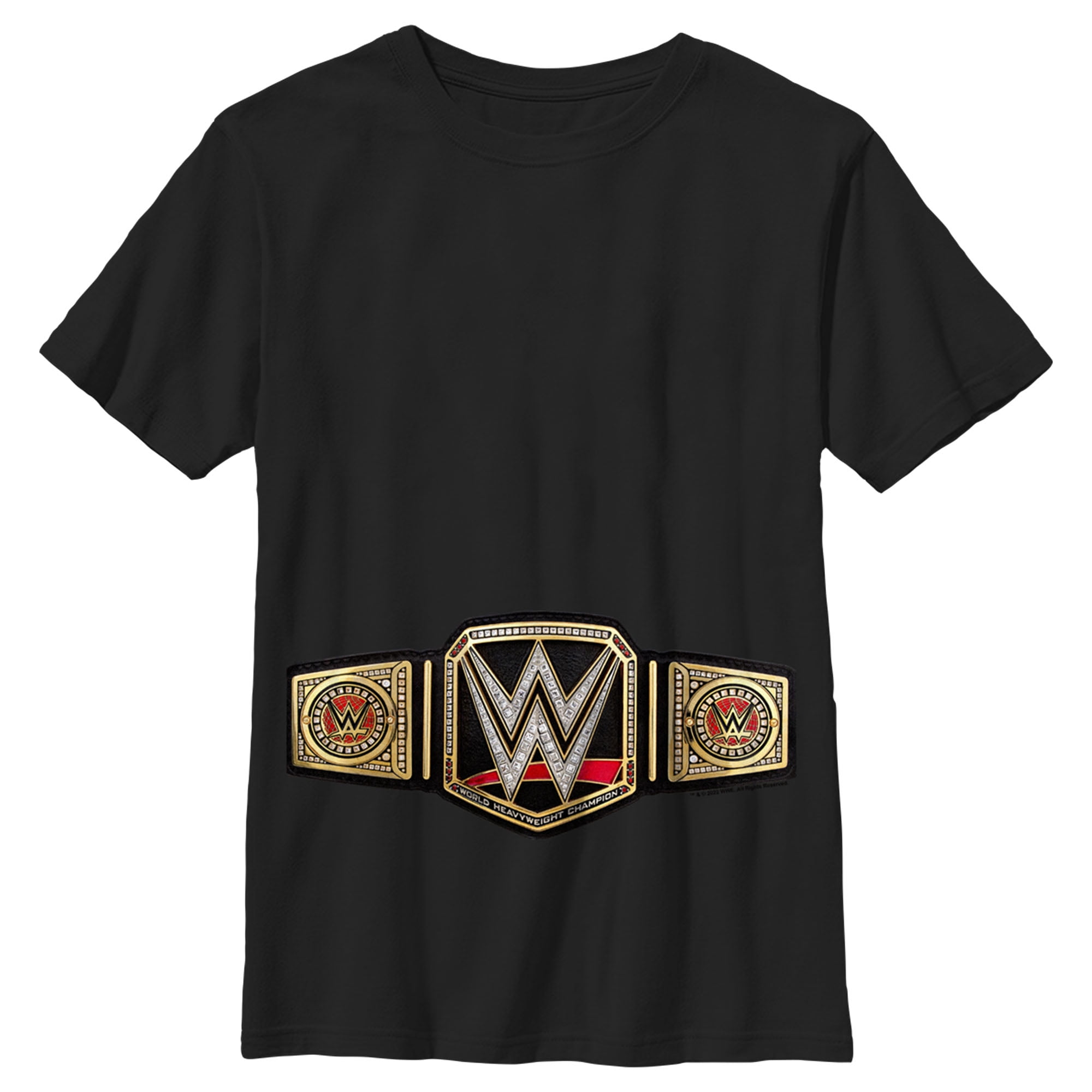 WWE Boys' Wrestling Championship Belt Graphic Tee, Kids Clothes, Black ...